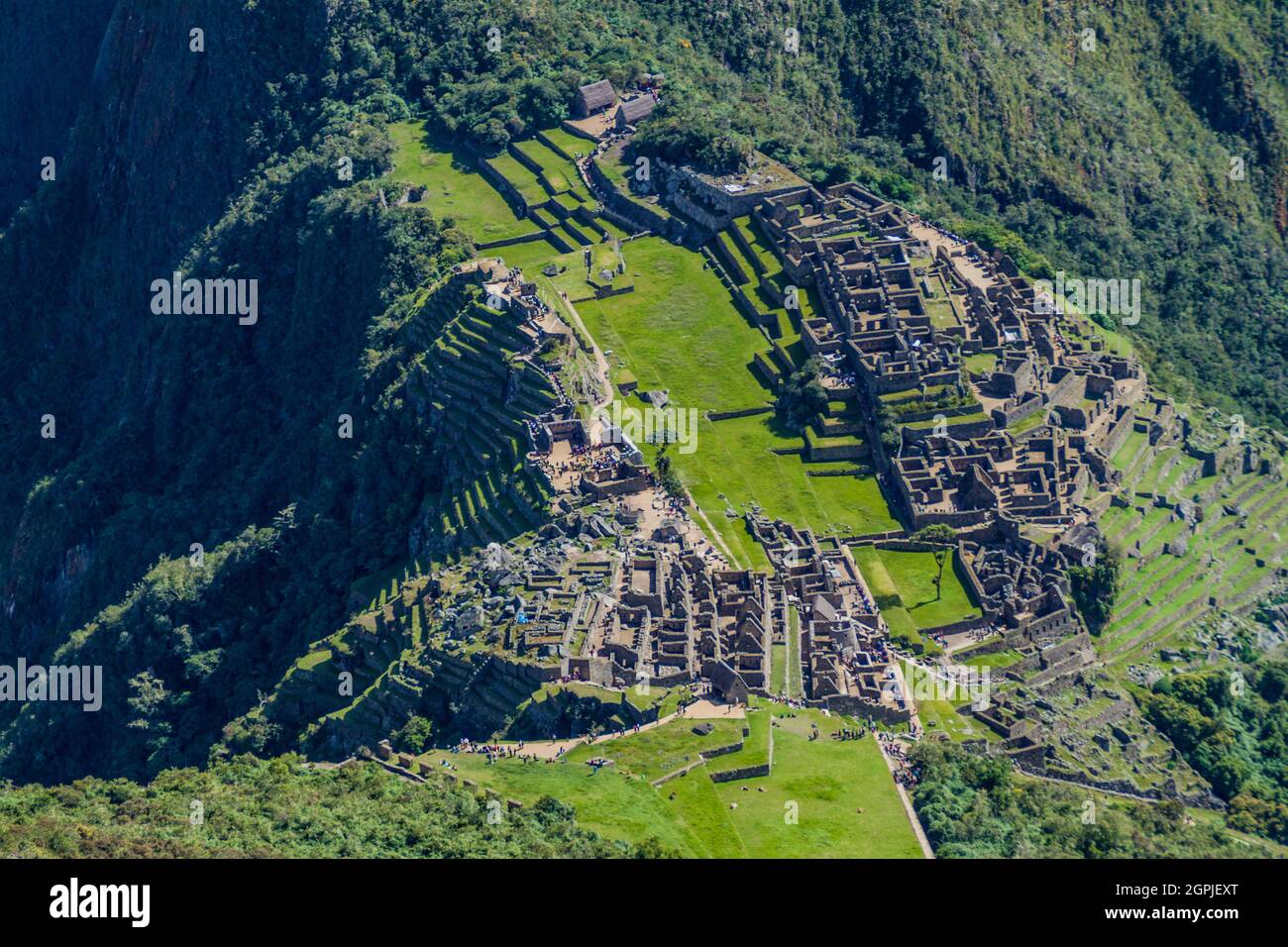 Aerial view of Machu Picchu ruins from Machu Picchu mountain, Peru Stock Photo - Alamy