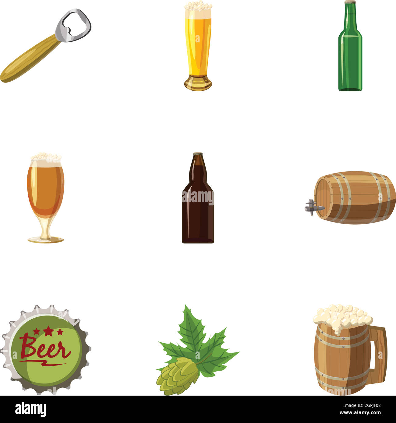 Beer festival icons set, cartoon style Stock Vector Image & Art - Alamy