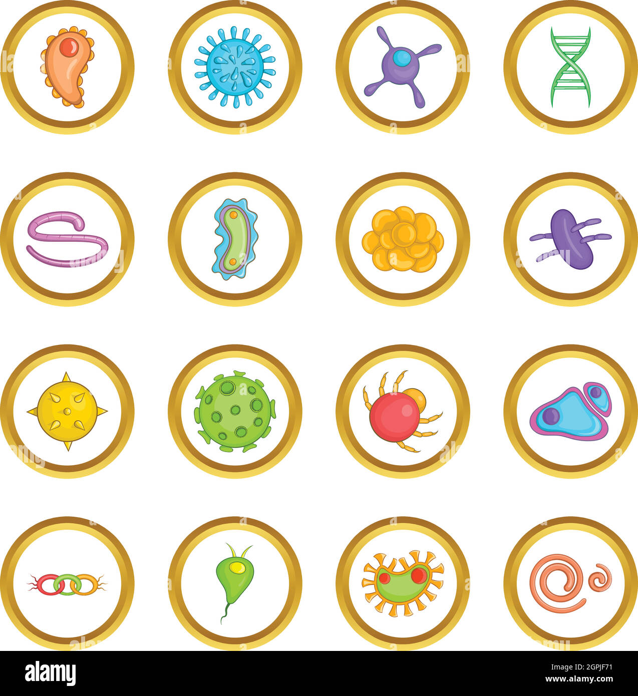 Virus vector set, cartoon style Stock Vector Image & Art - Alamy