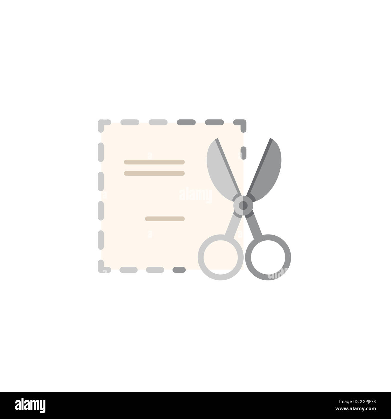 Discount coupon. Cutout ticket and scissors. Flat color icon. Commerce ...