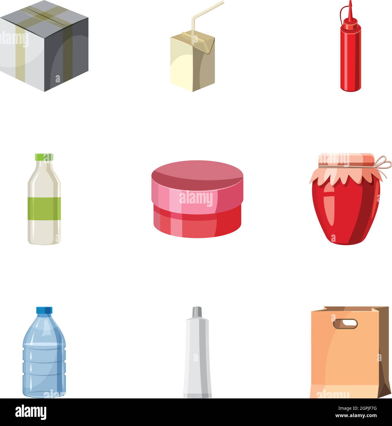 Package icons set, cartoon style Stock Vector Image & Art - Alamy