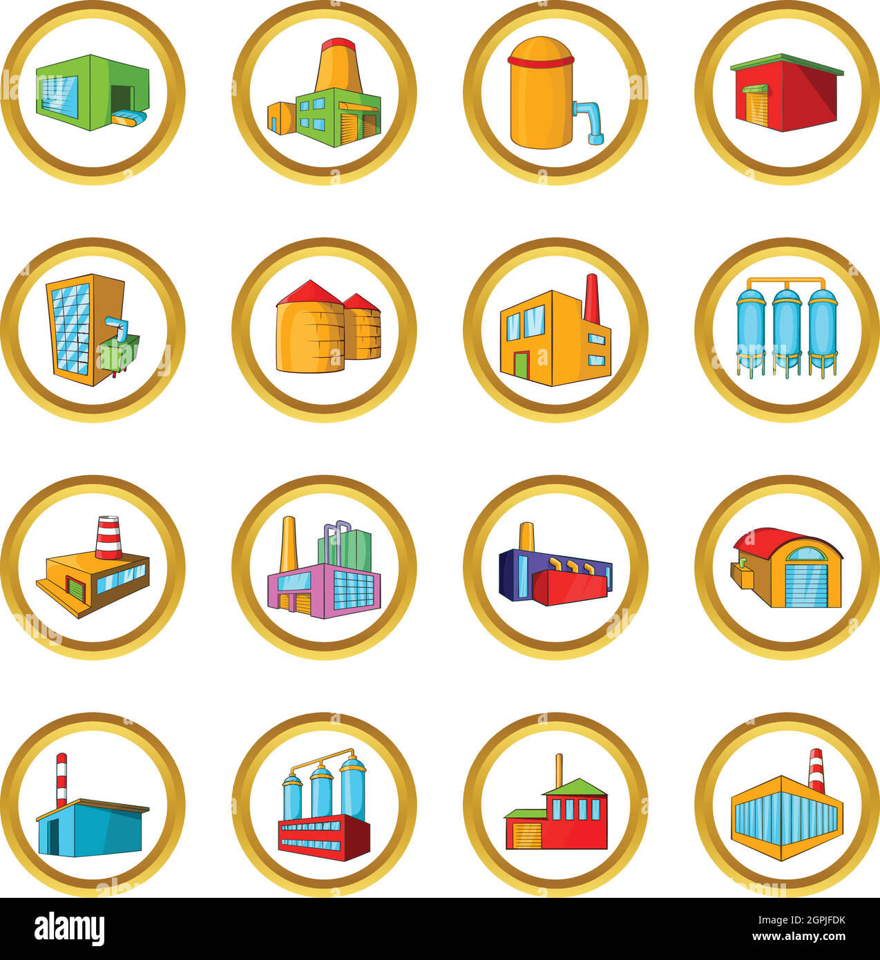 Vector building elements isolated Cut Out Stock Images & Pictures - Alamy