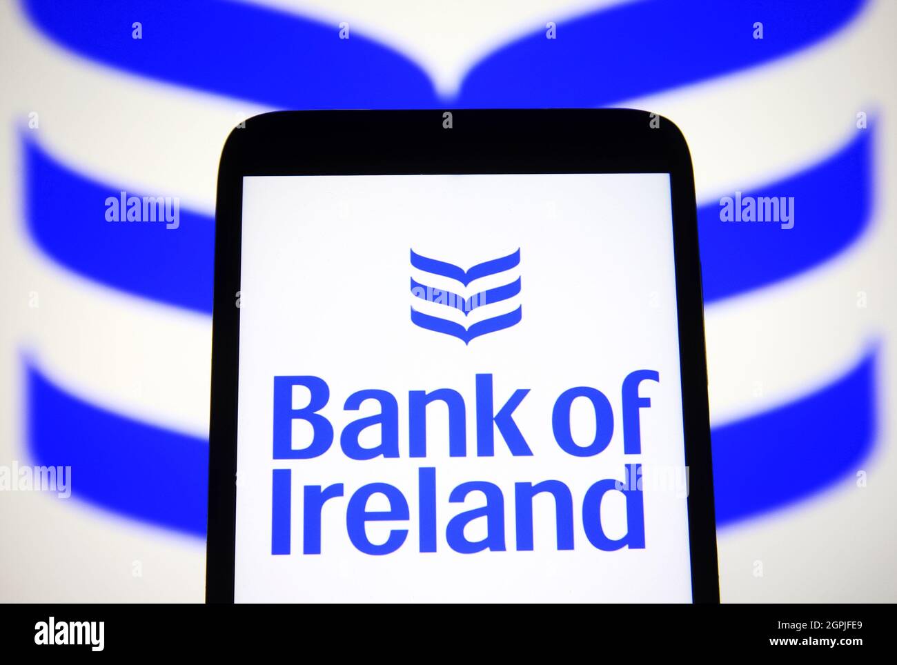 In this photo illustration a Bank of Ireland Group plc logo is seen on ...