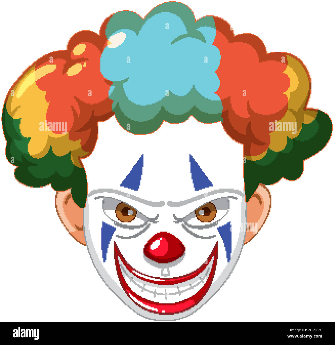 Scary Clown Face Cartoon