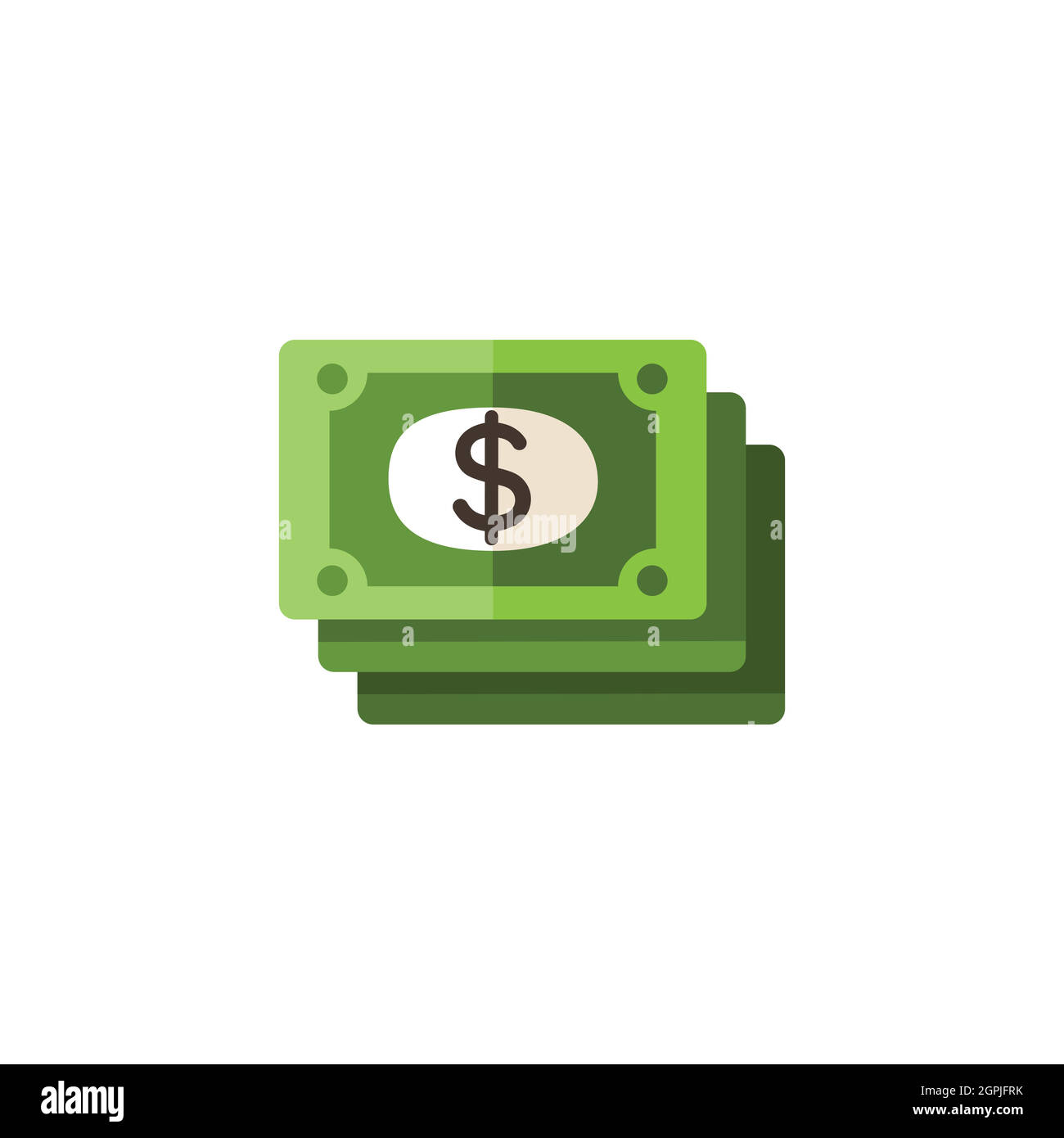 Dollar bills. Cash money. Flat color icon. Commerce vector illustration ...