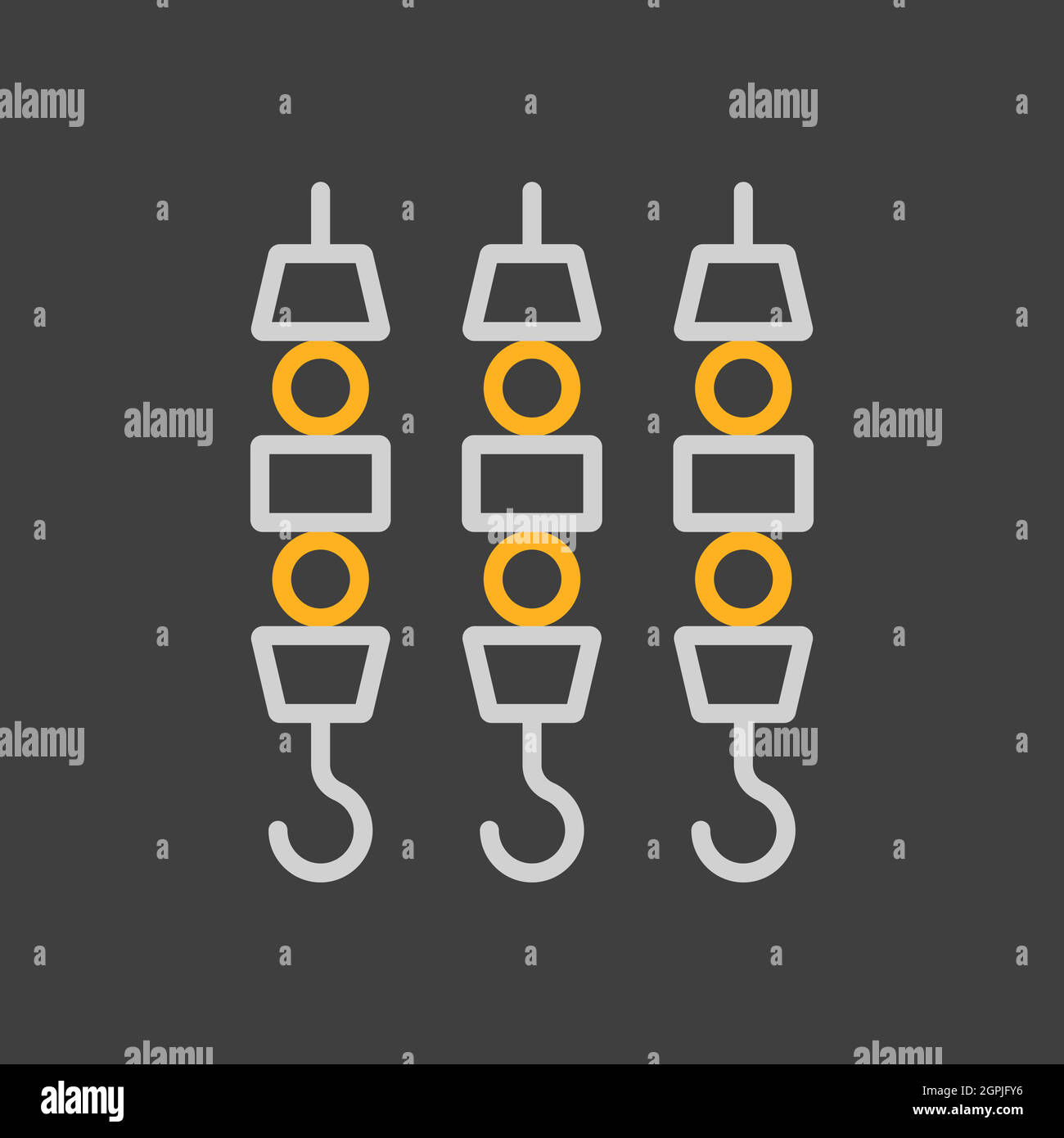 Shashlik grilled on skewer Stock Vector Images - Alamy