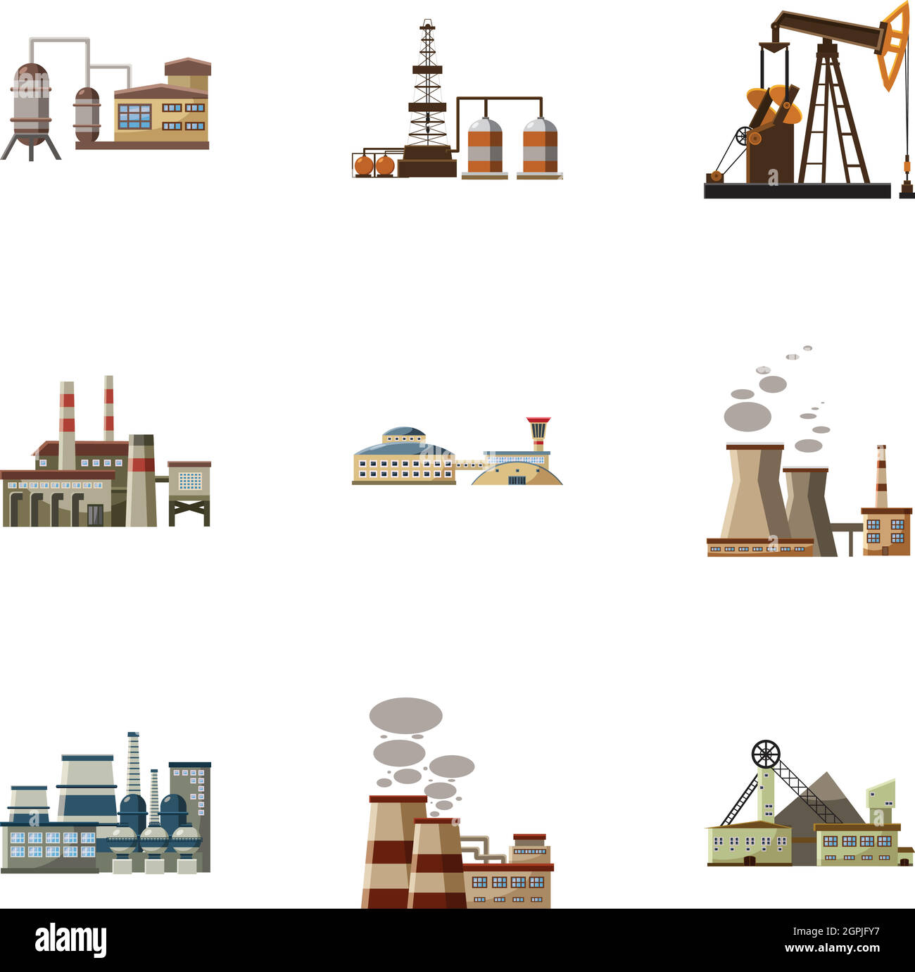 Factory icons set, cartoon style Stock Vector Image & Art - Alamy