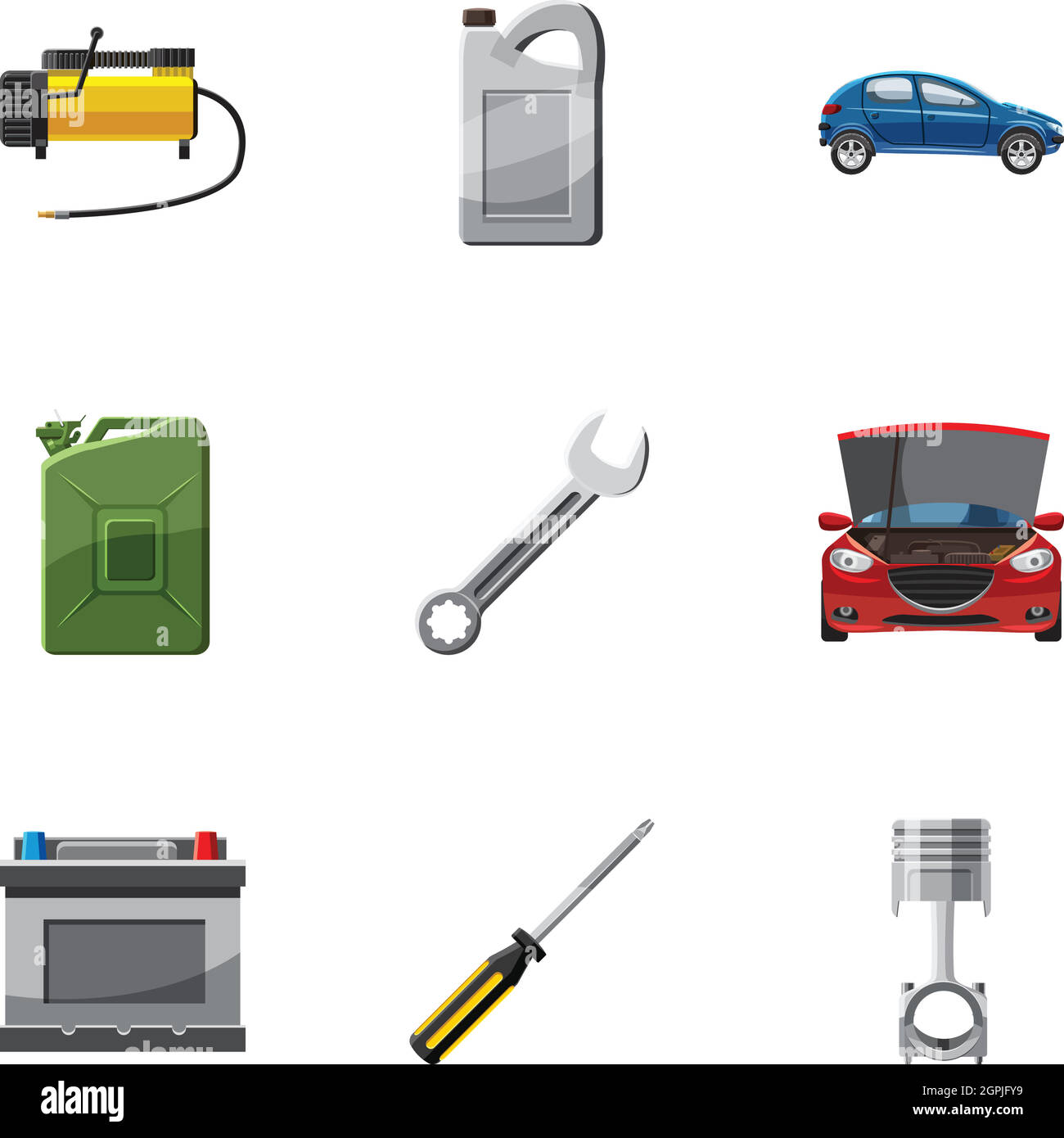 Renovation for machine icons set, cartoon style Stock Vector Image ...