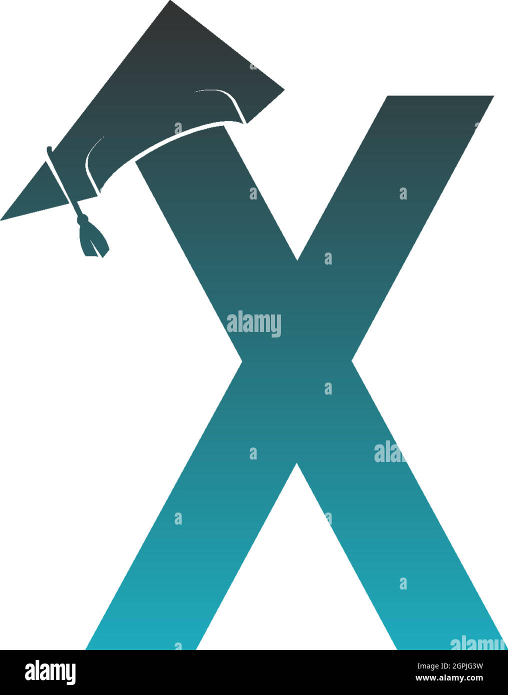 Letter X logo icon with graduation hat design vector Stock Vector Image ...