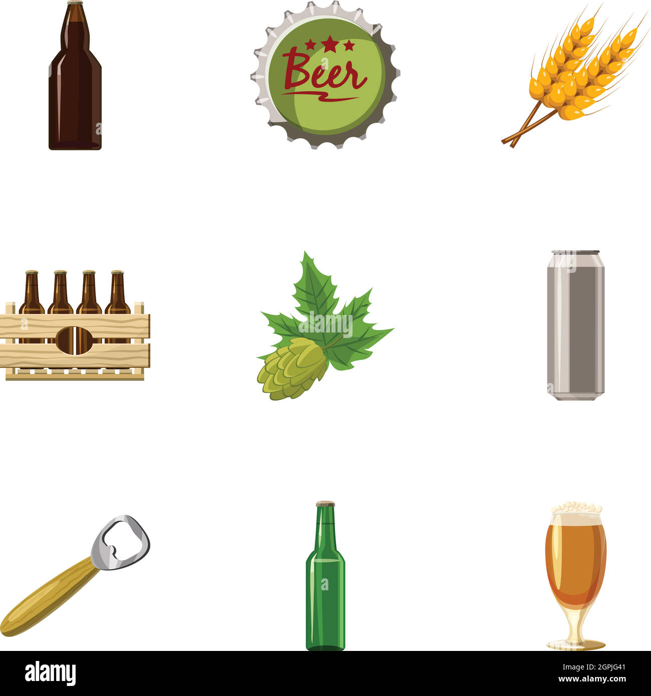 Set beer hops barley Stock Vector Images - Alamy