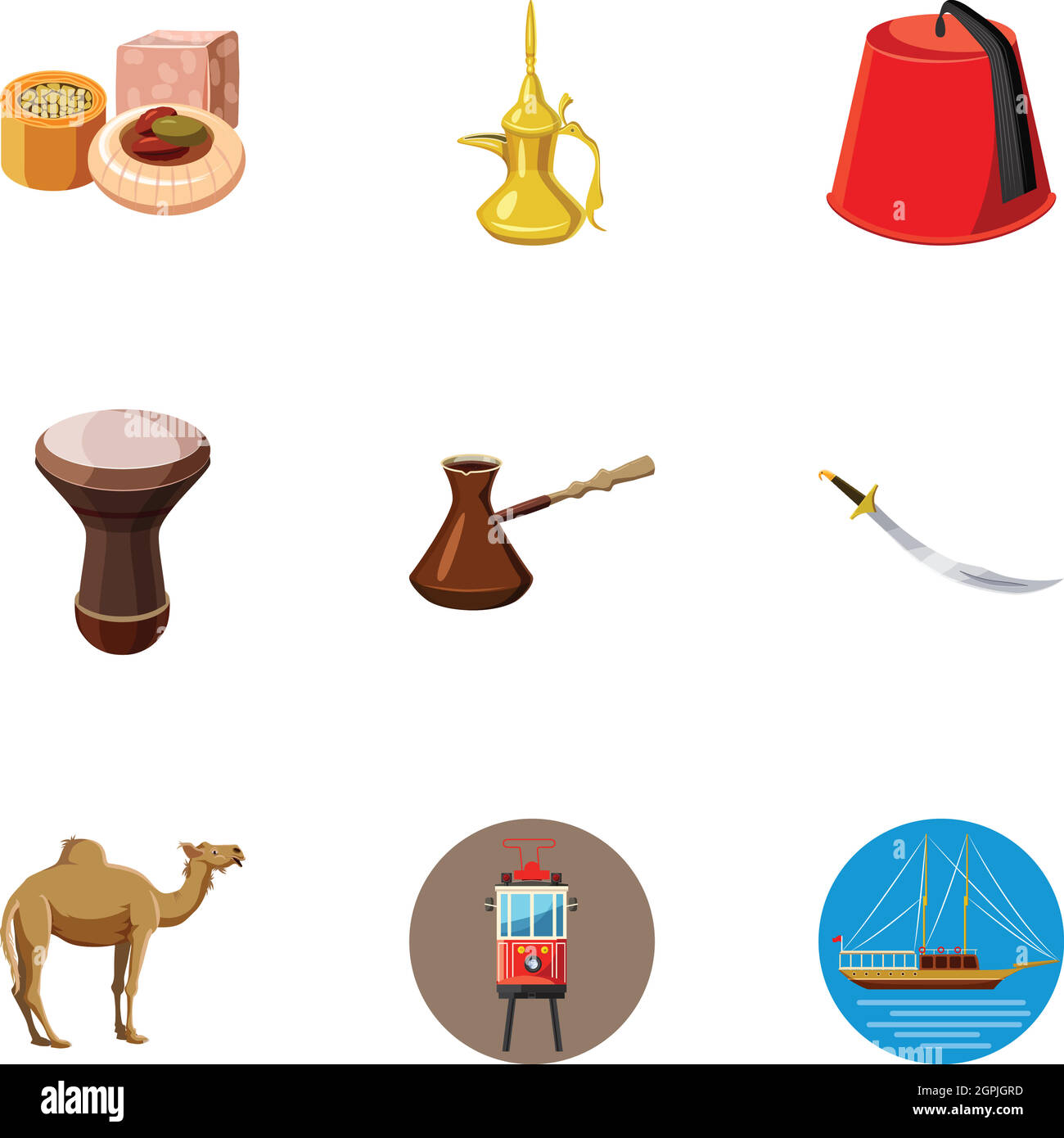 Turkey country icons set, cartoon style Stock Vector Image & Art - Alamy