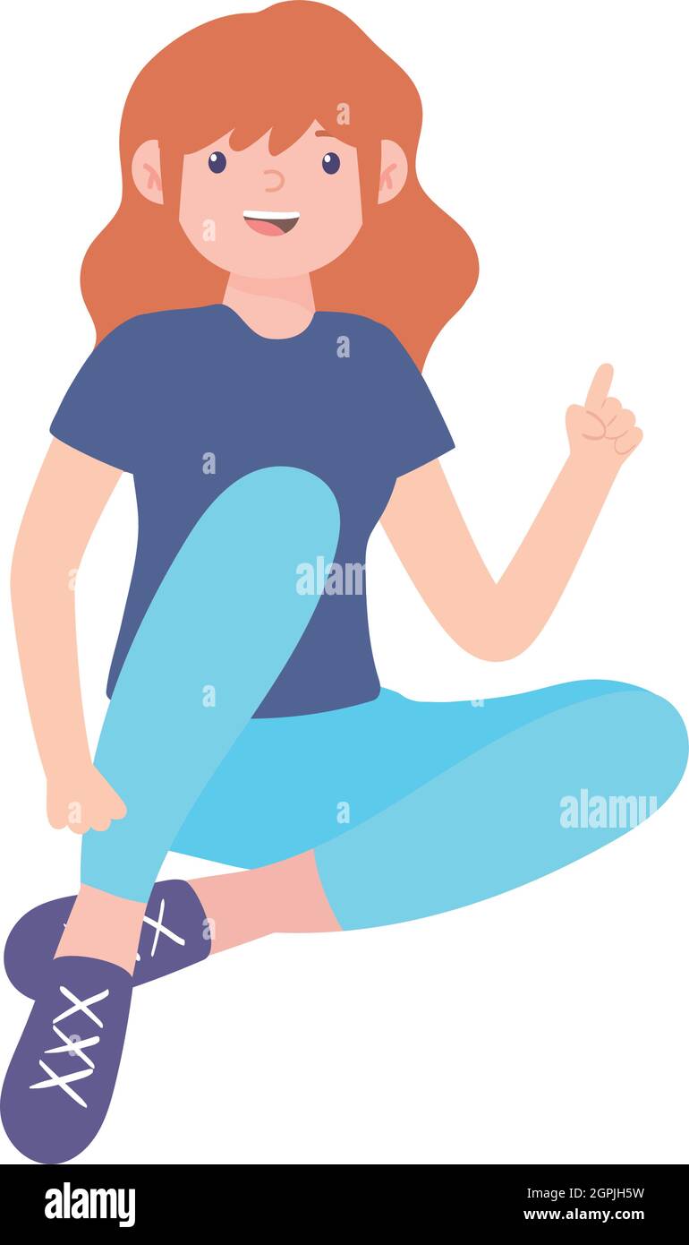 smiling girl sitting Stock Vector Image & Art - Alamy