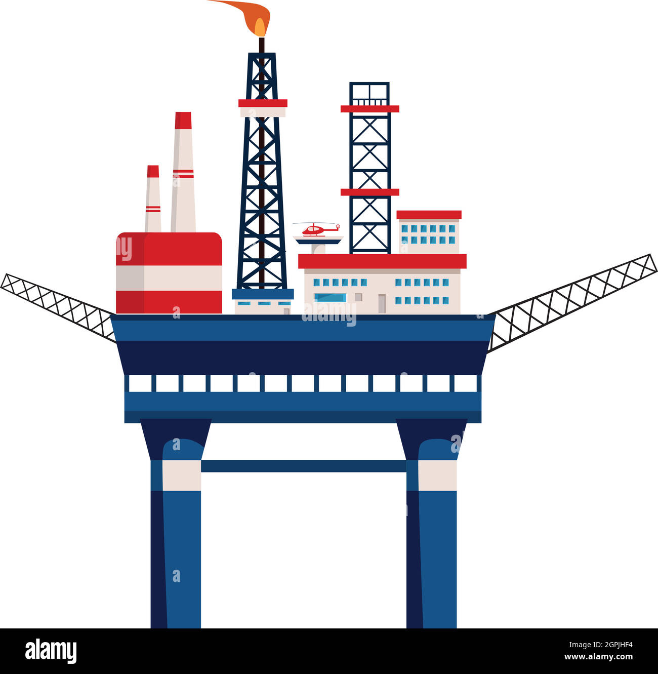Oil platform at sea icon, cartoon style Stock Vector Image & Art - Alamy