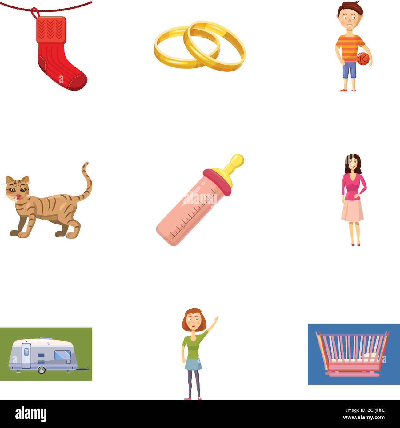 Family kid icons set, cartoon style Stock Vector Image & Art - Alamy