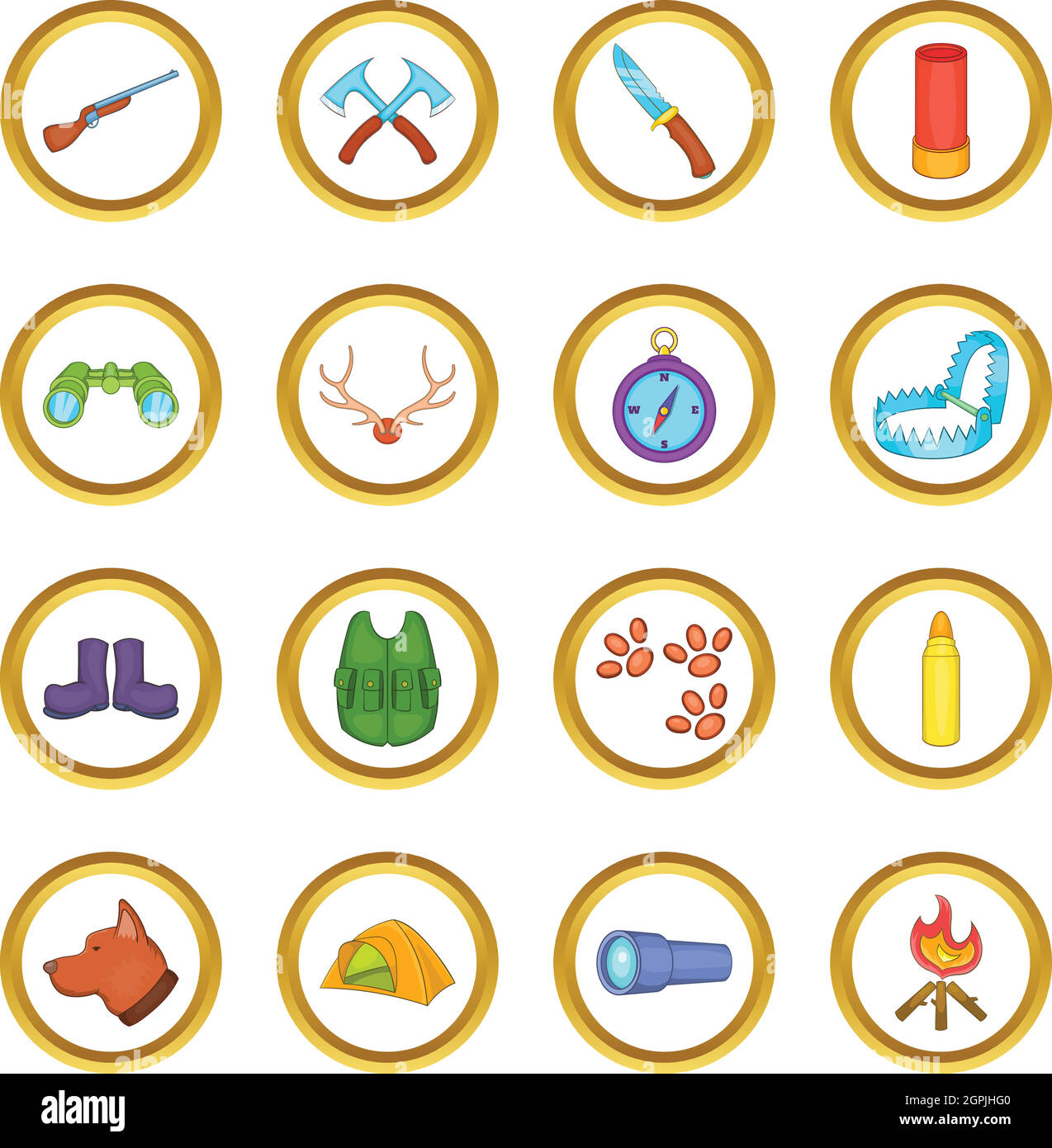 Hunting vector set, cartoon style Stock Vector Image & Art - Alamy