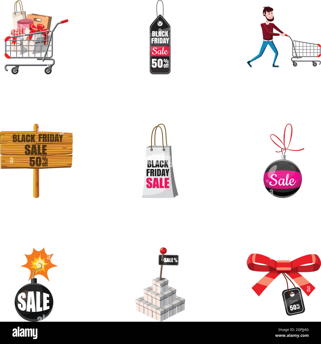 Sale icons set, cartoon style Stock Vector Image & Art - Alamy
