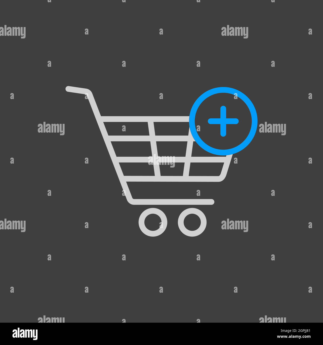 Shopping cart icon with plus sign Stock Vector Image & Art - Alamy