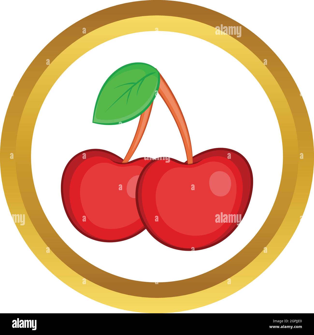 Two cherries vector icon Stock Vector Image & Art - Alamy