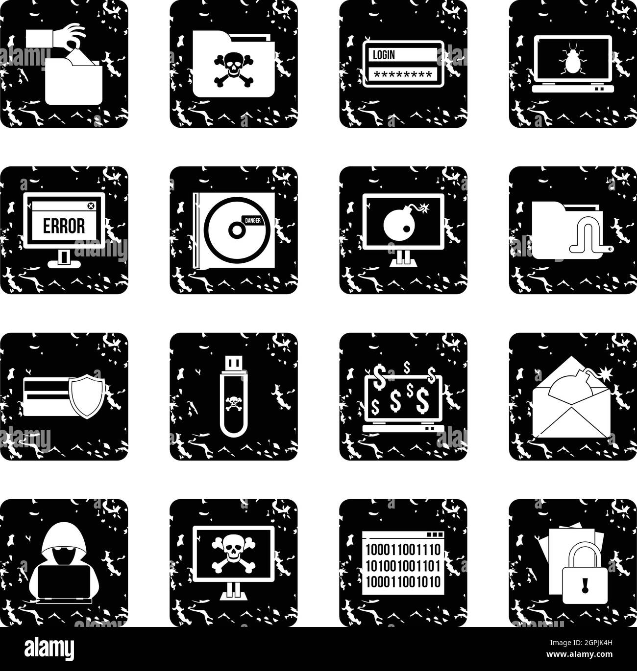 Criminal activity set icons, grunge style Stock Vector Image & Art - Alamy