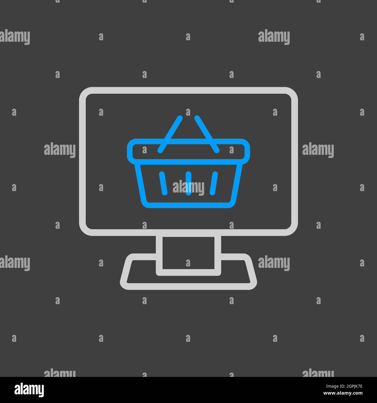 Computer display with shopping cart icon Stock Vector Image & Art - Alamy
