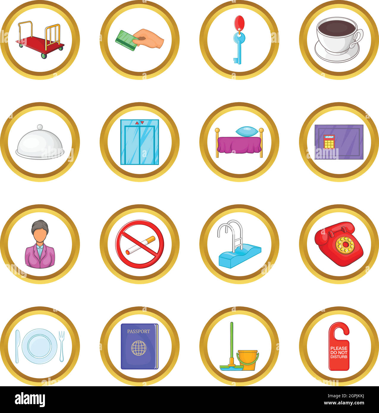 Hotel room isolated cartoon Cut Out Stock Images & Pictures - Alamy