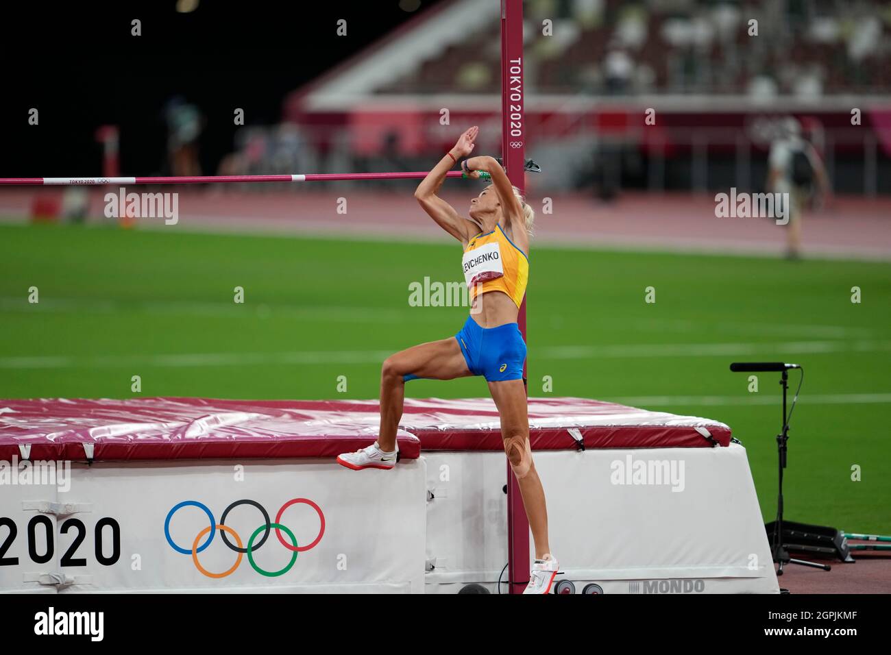 Yuliya Levchenko participating in high jump at the Tokyo 2020 Olympic ...