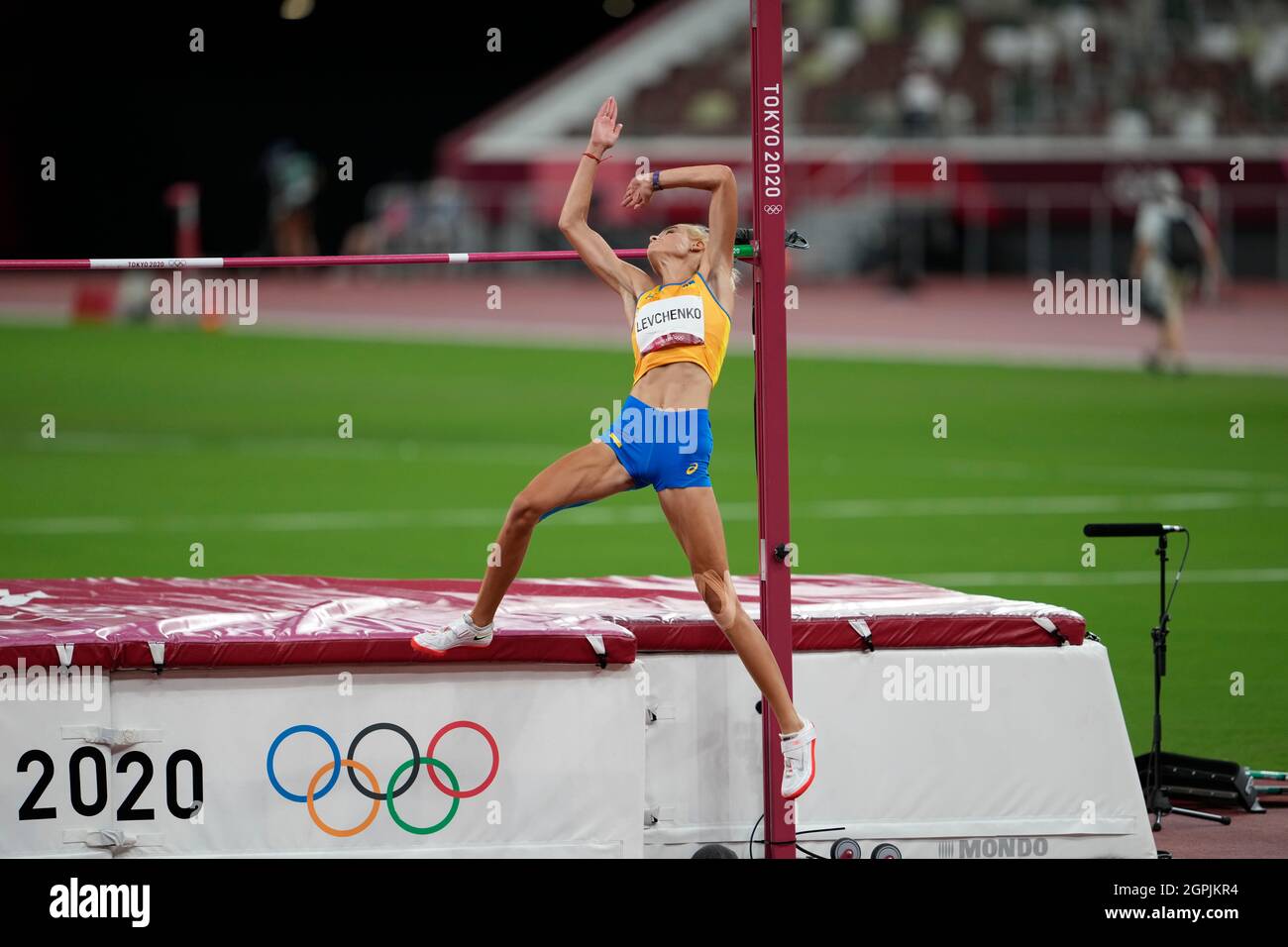 Yuliya Levchenko participating in high jump at the Tokyo 2020 Olympic ...