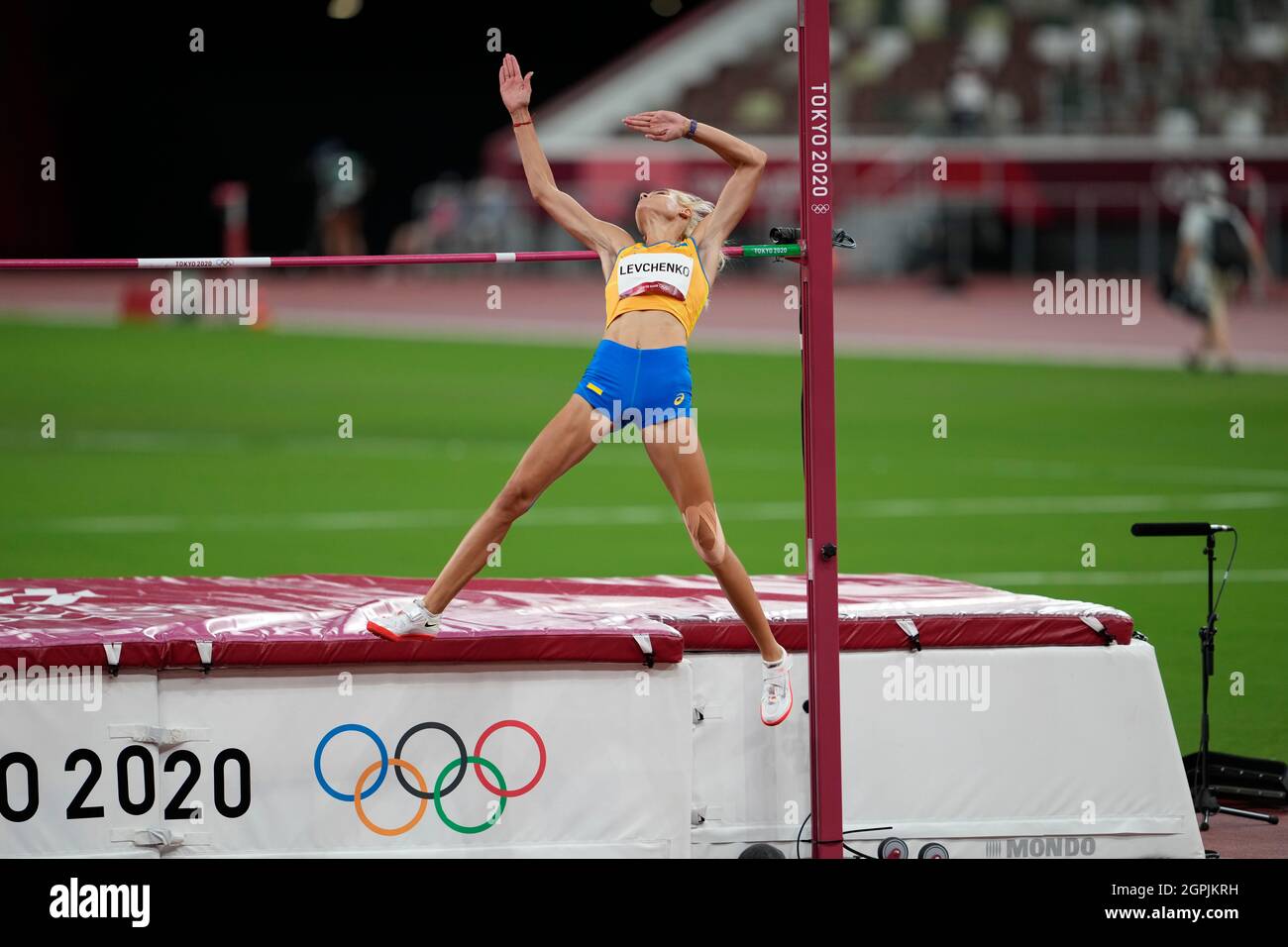 Yuliya Levchenko participating in high jump at the Tokyo 2020 Olympic ...