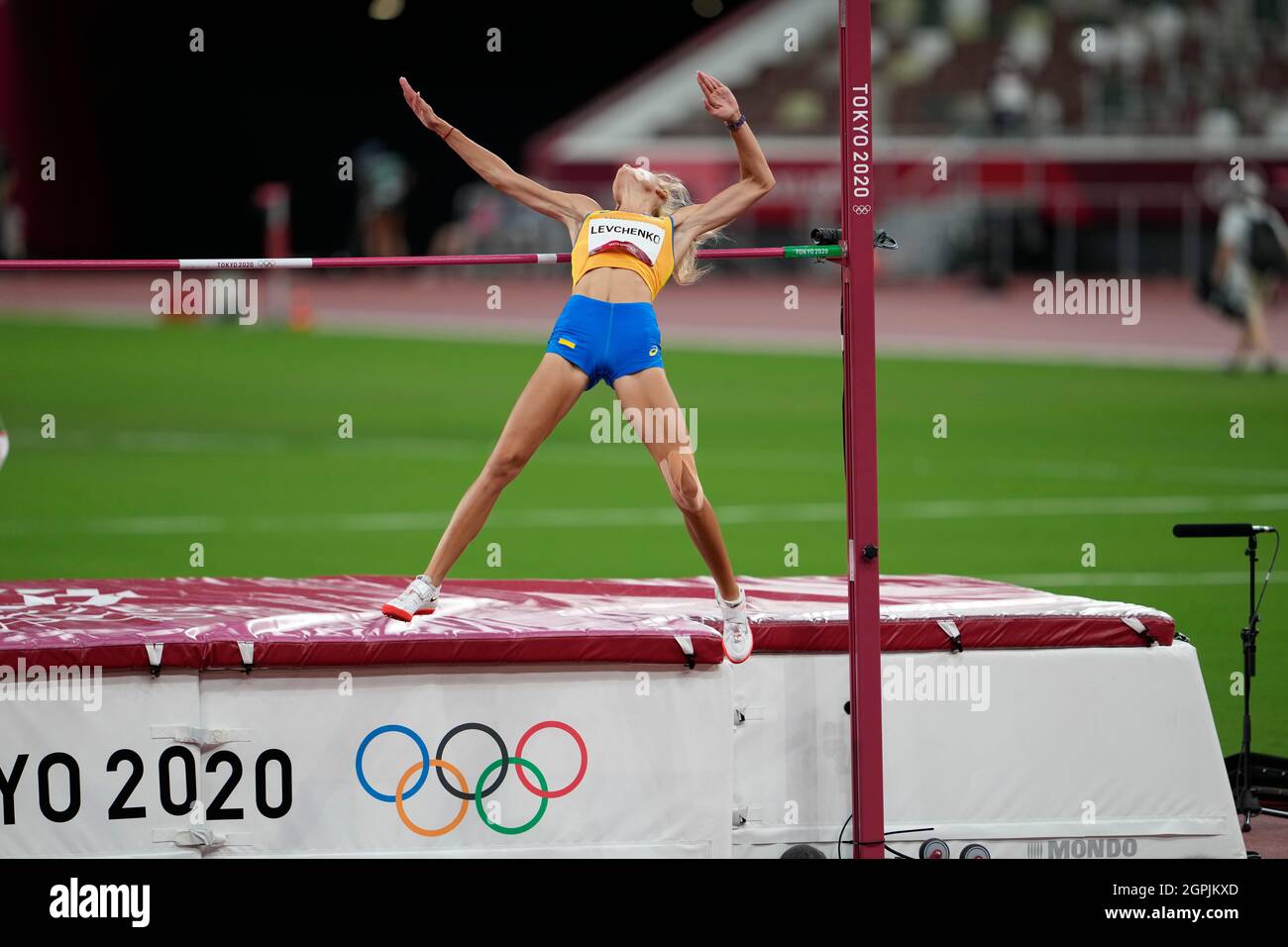 Yuliya Levchenko participating in high jump at the Tokyo 2020 Olympic ...