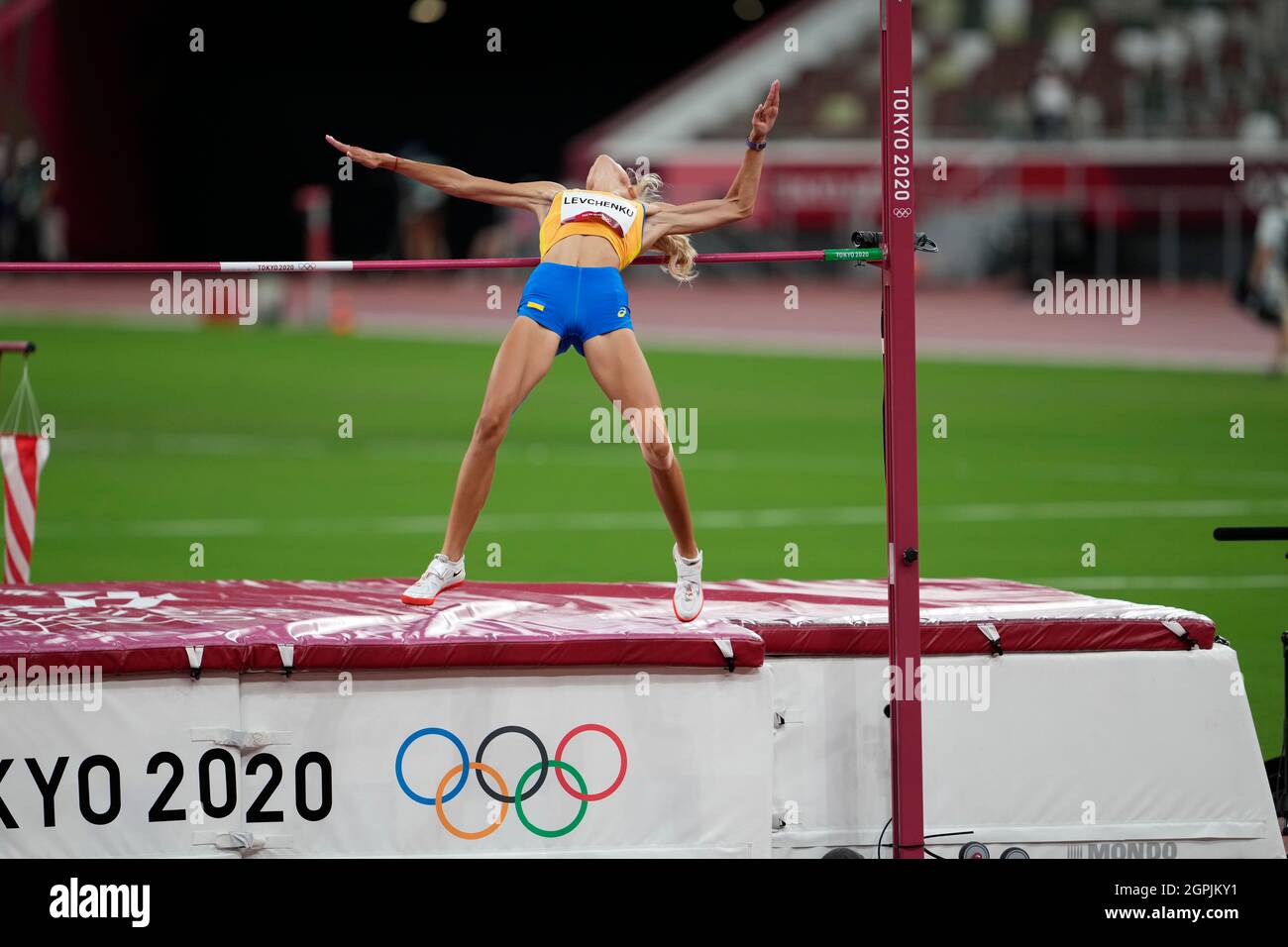Yuliya Levchenko participating in high jump at the Tokyo 2020 Olympic ...