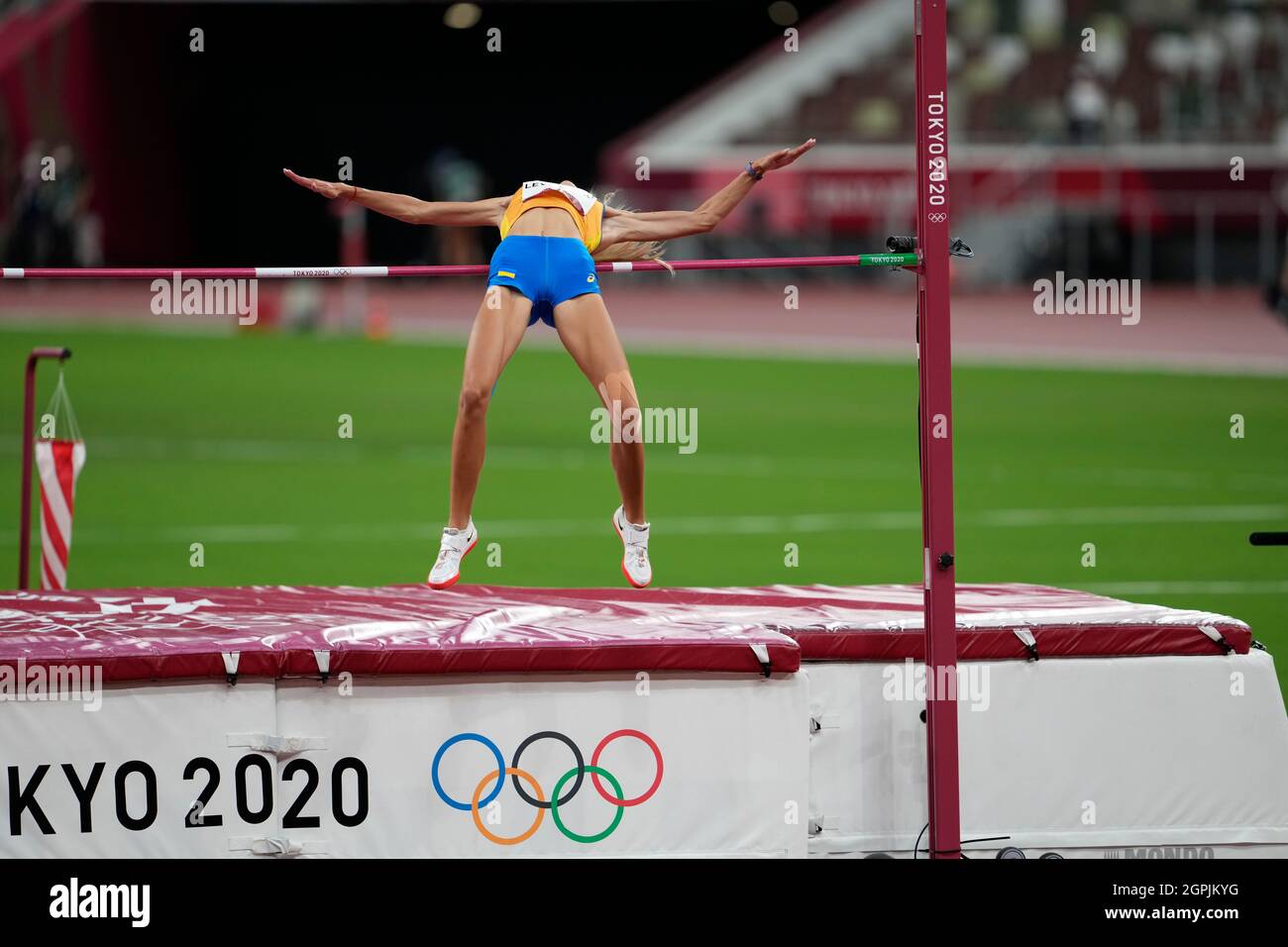 Yuliya Levchenko participating in high jump at the Tokyo 2020 Olympic ...
