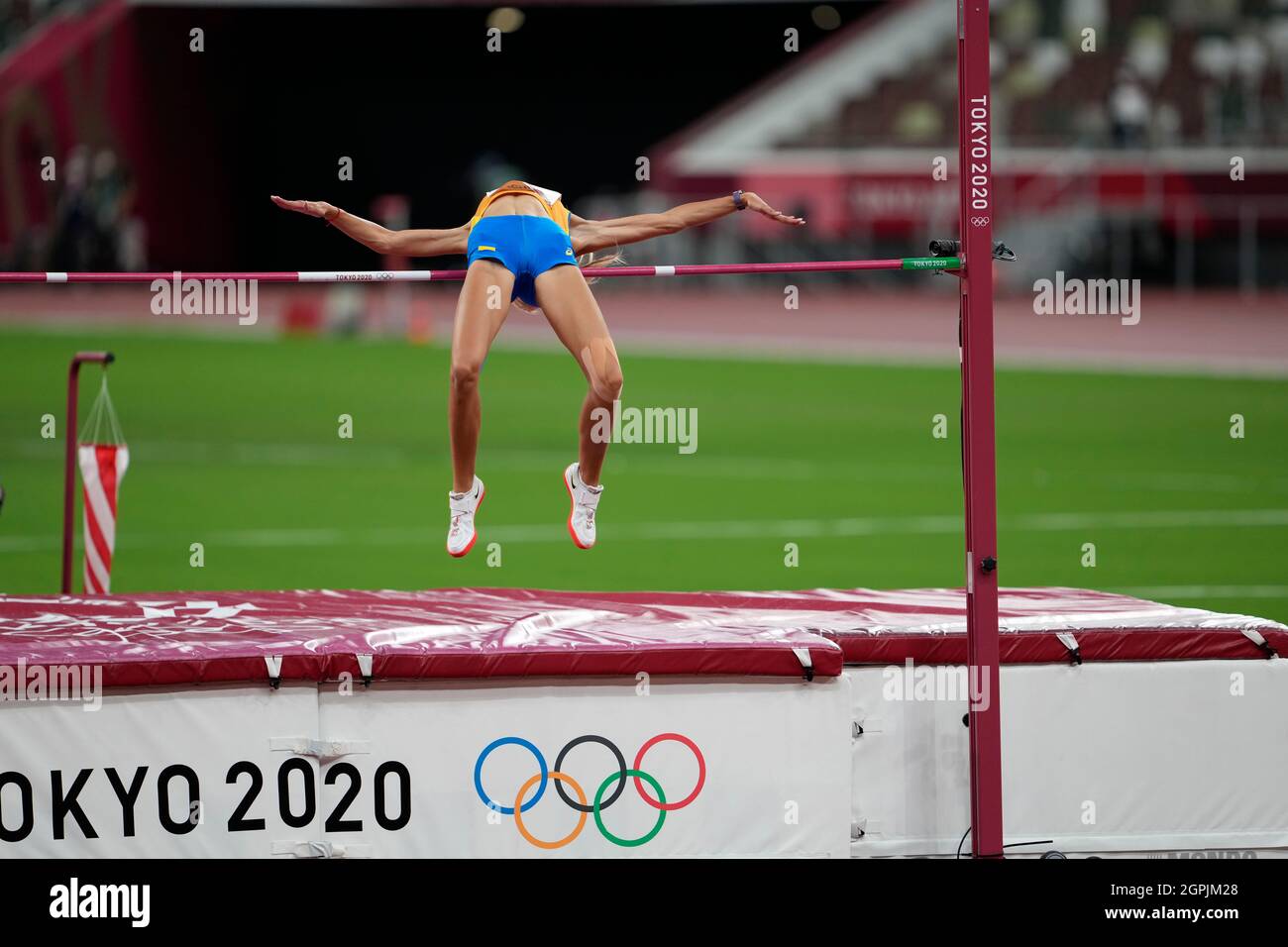 Yuliya Levchenko participating in high jump at the Tokyo 2020 Olympic ...