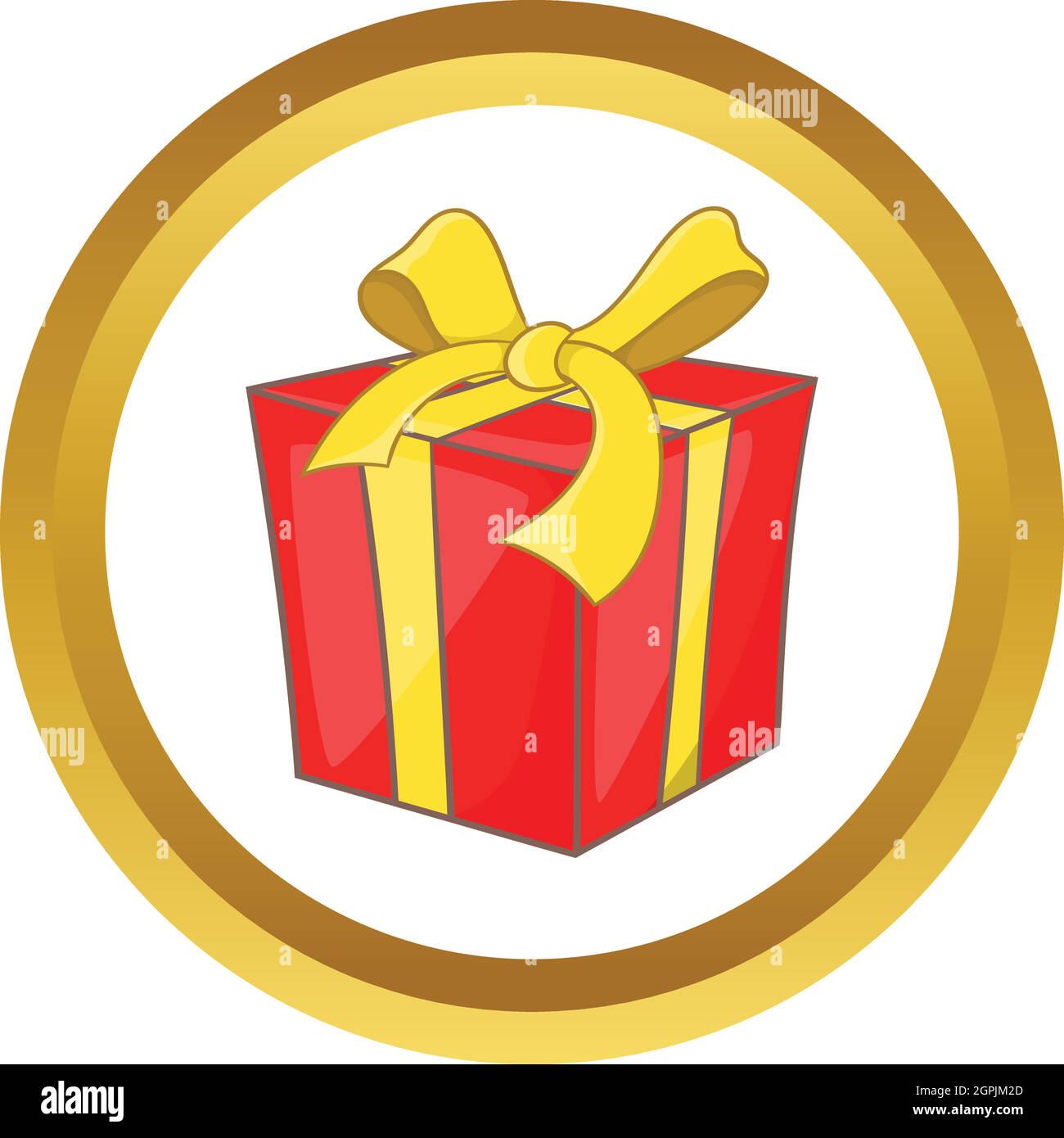 Gift box with ribbon bow vector icon Stock Vector Image & Art - Alamy