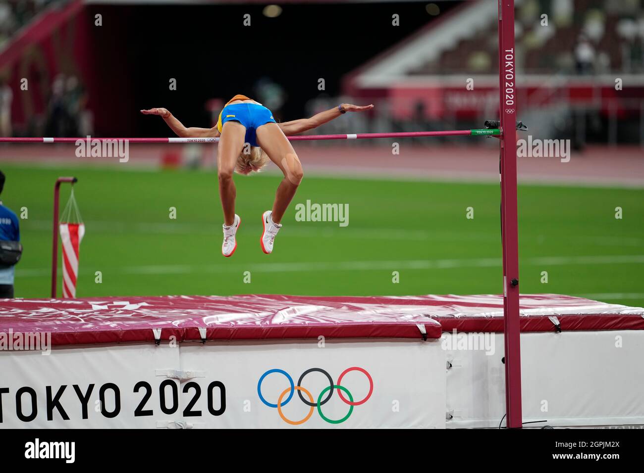 Yuliya Levchenko participating in high jump at the Tokyo 2020 Olympic ...
