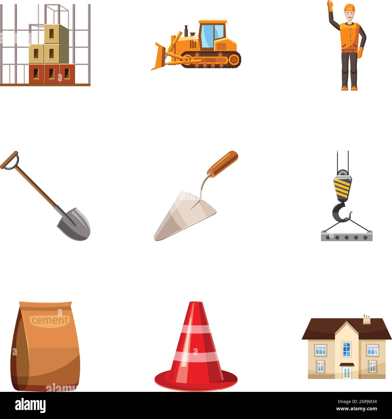 Construction tools icons set, cartoon style Stock Vector Image & Art ...