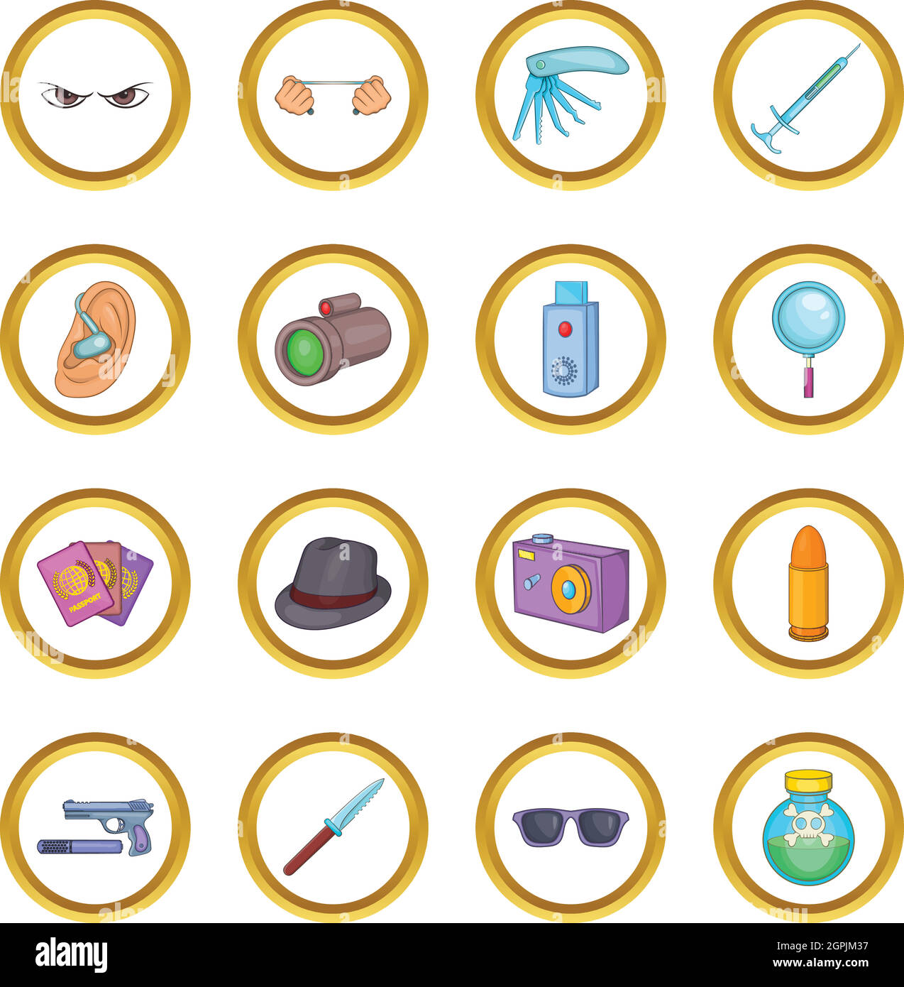 Spy and security vector set, cartoon style Stock Vector Image & Art - Alamy