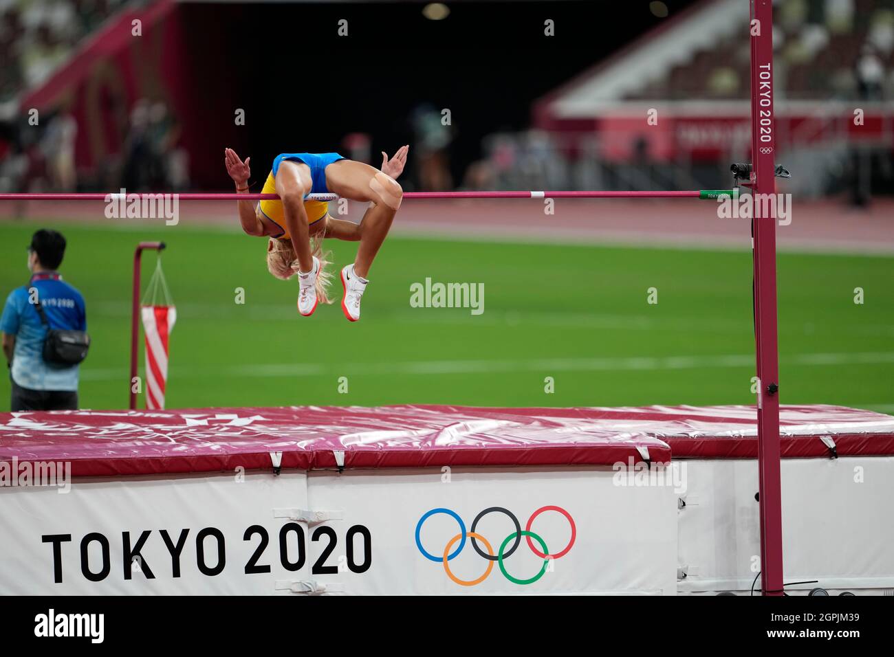 Yuliya Levchenko participating in high jump at the Tokyo 2020 Olympic ...