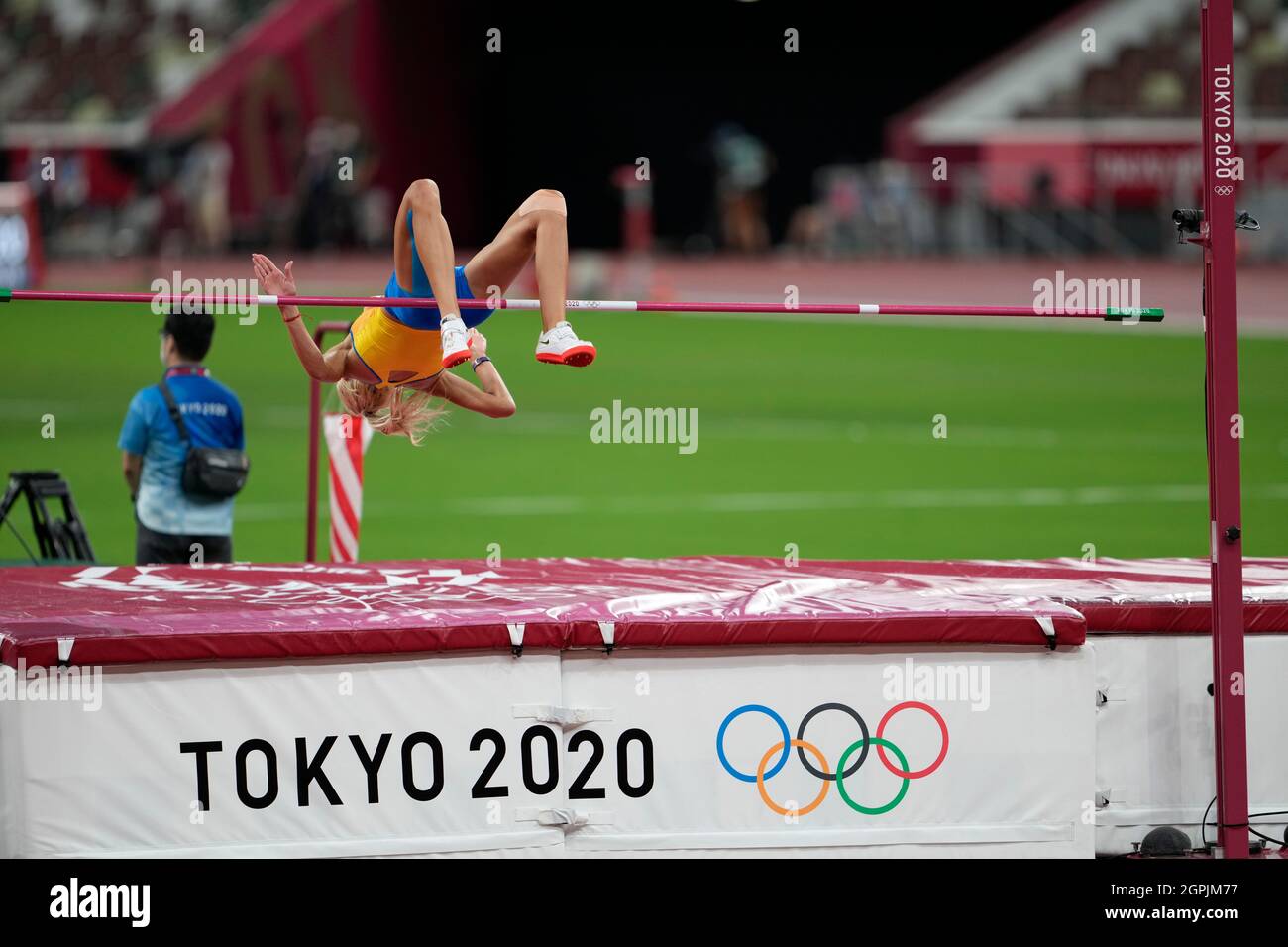 Yuliya Levchenko participating in high jump at the Tokyo 2020 Olympic ...