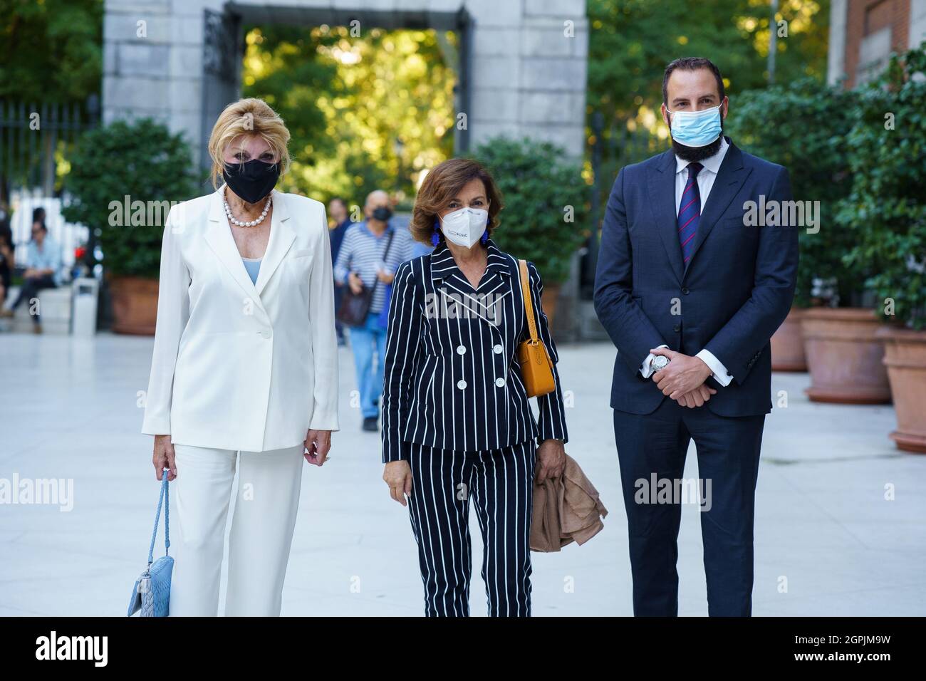 Carmen Thyssen-Bornemisza, Carmen Calvo and Borja Thyssen attend the Tribute to Tomas Llorens at ...