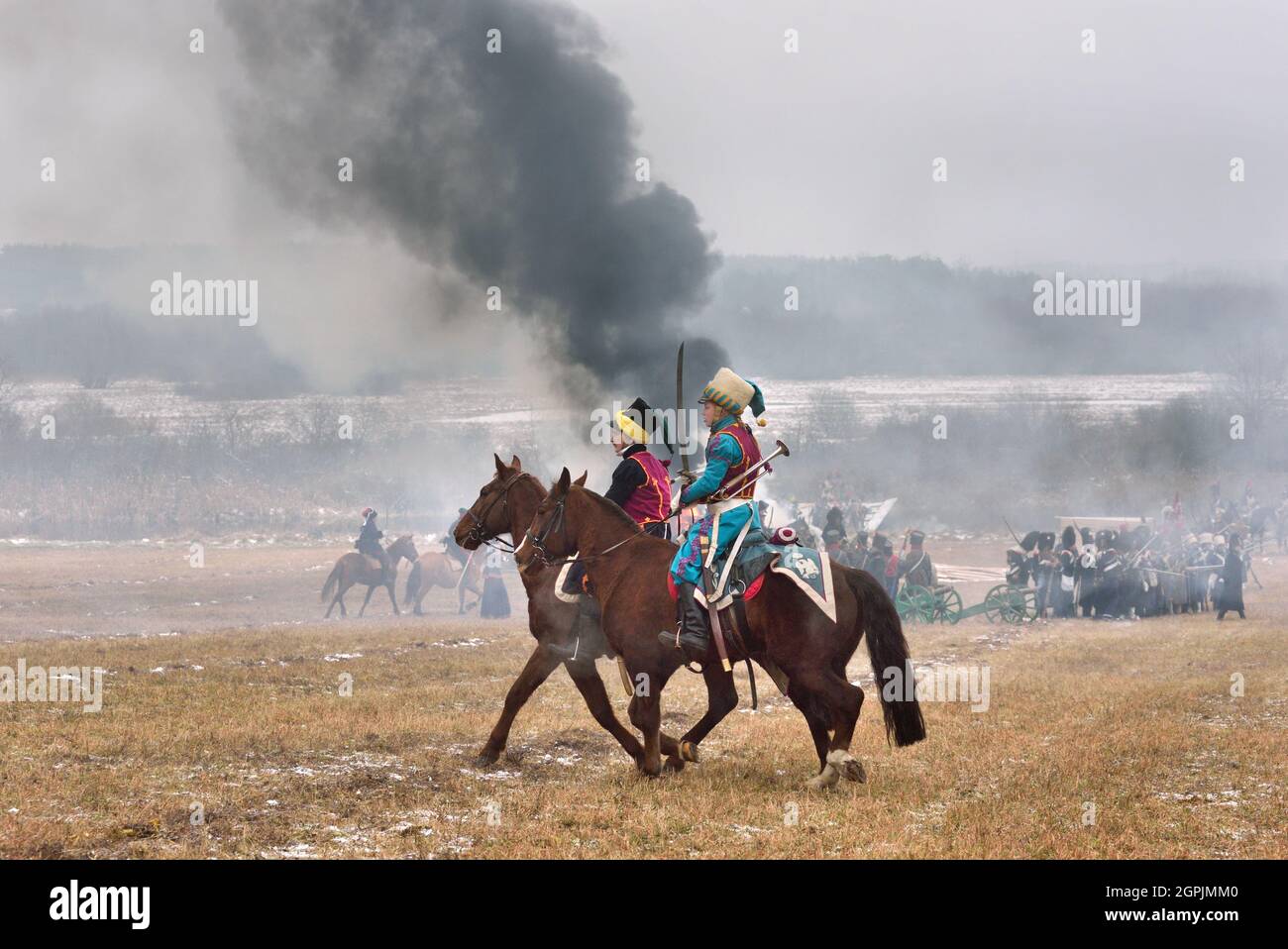 Borisov, Belarus - November 25, 2018: Historic reconstruction The ...