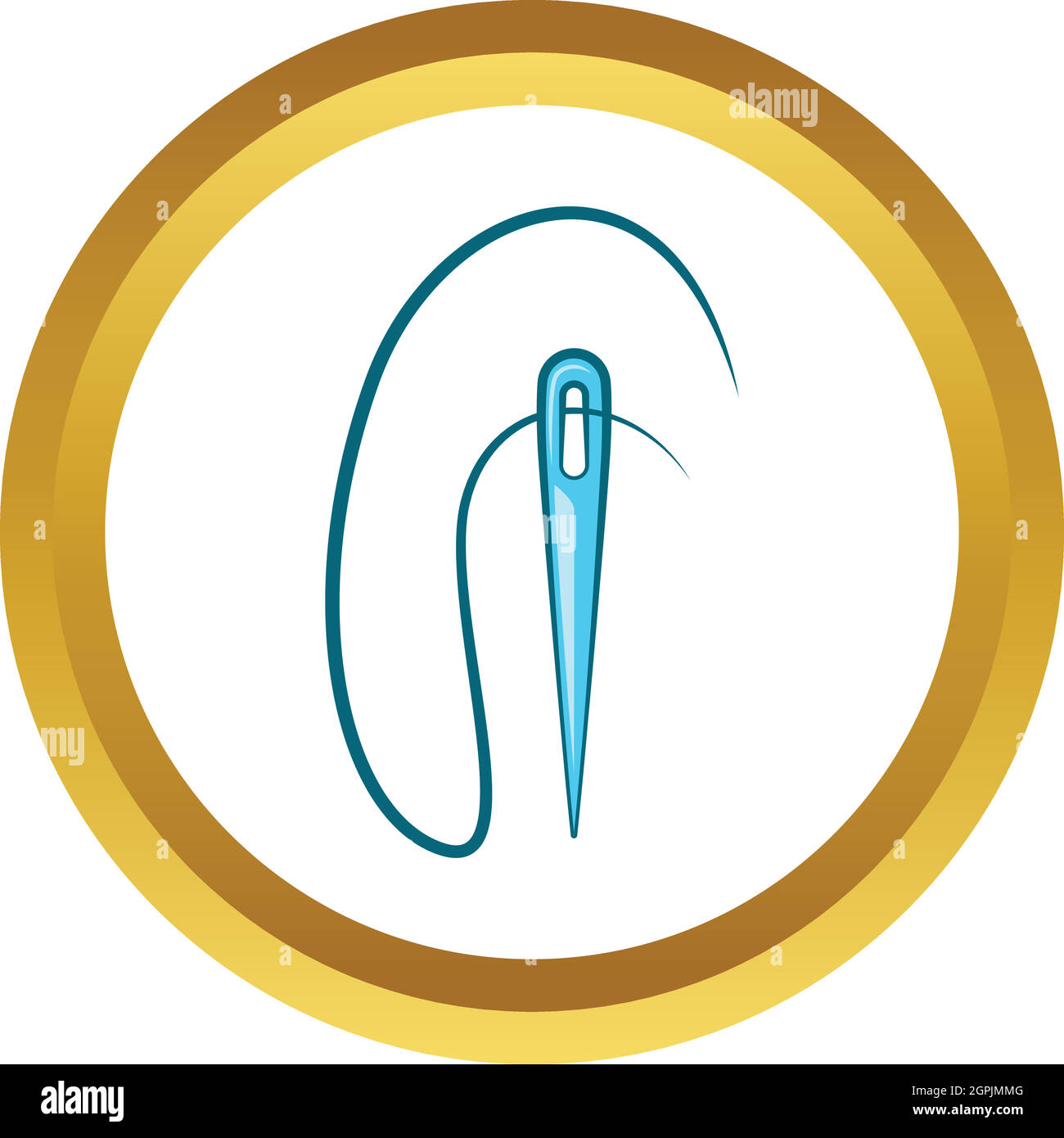 Sewing Needle With Thread Vector Icon Stock Vector Image And Art Alamy