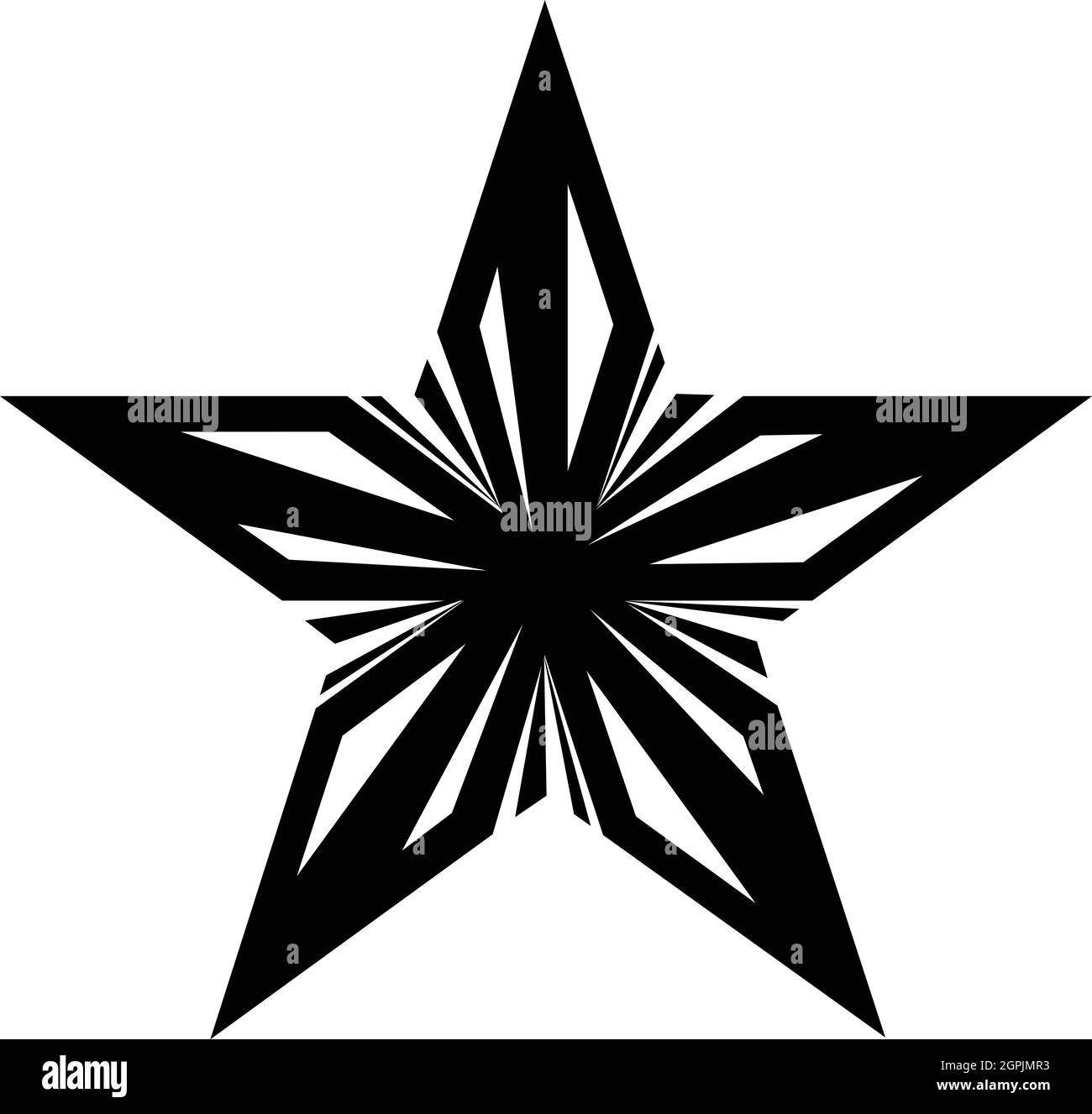 Modern star illustration simple Black and White Stock Photos & Images ...