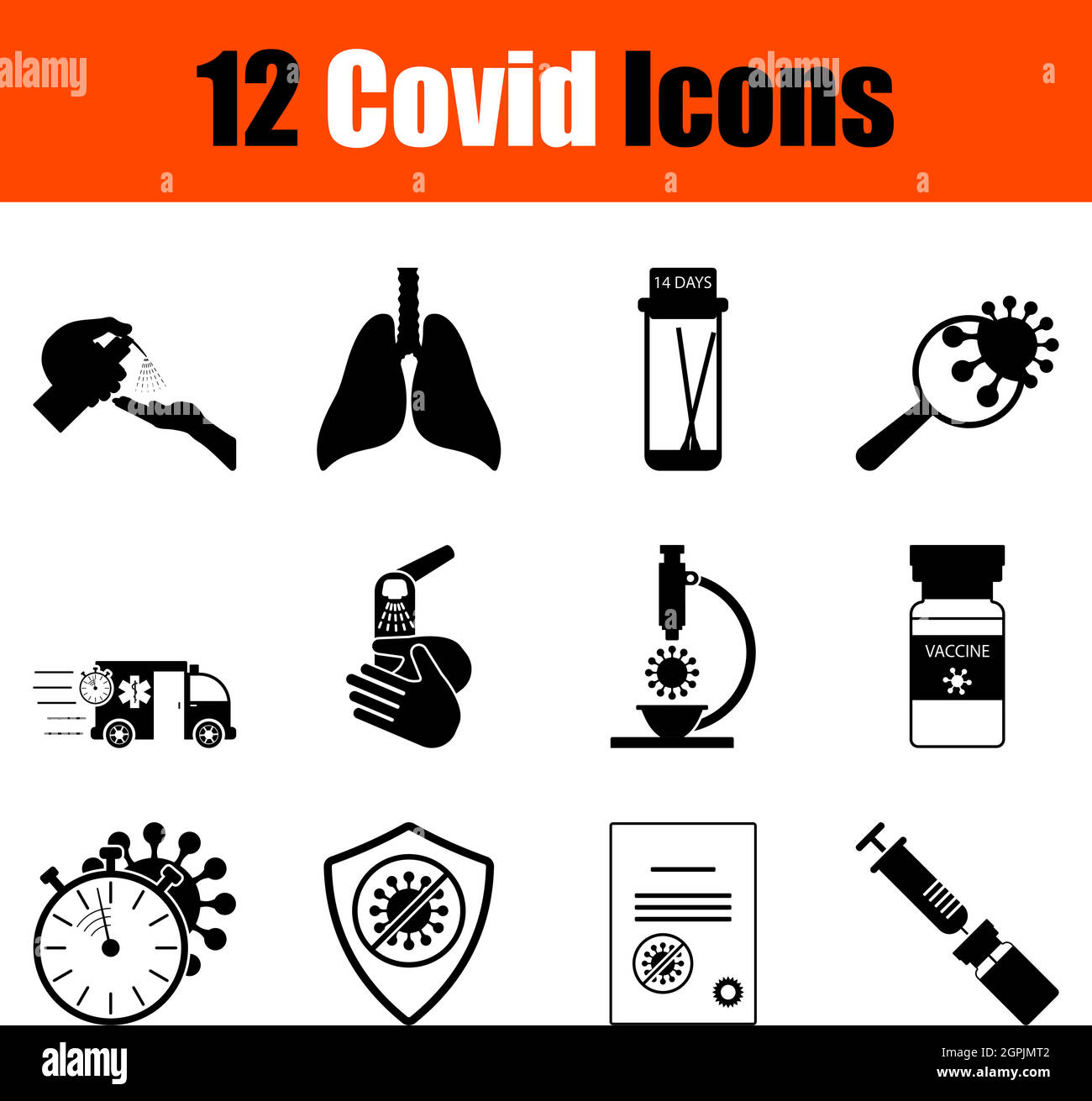 Covid Icon Set Stock Vector Image & Art - Alamy