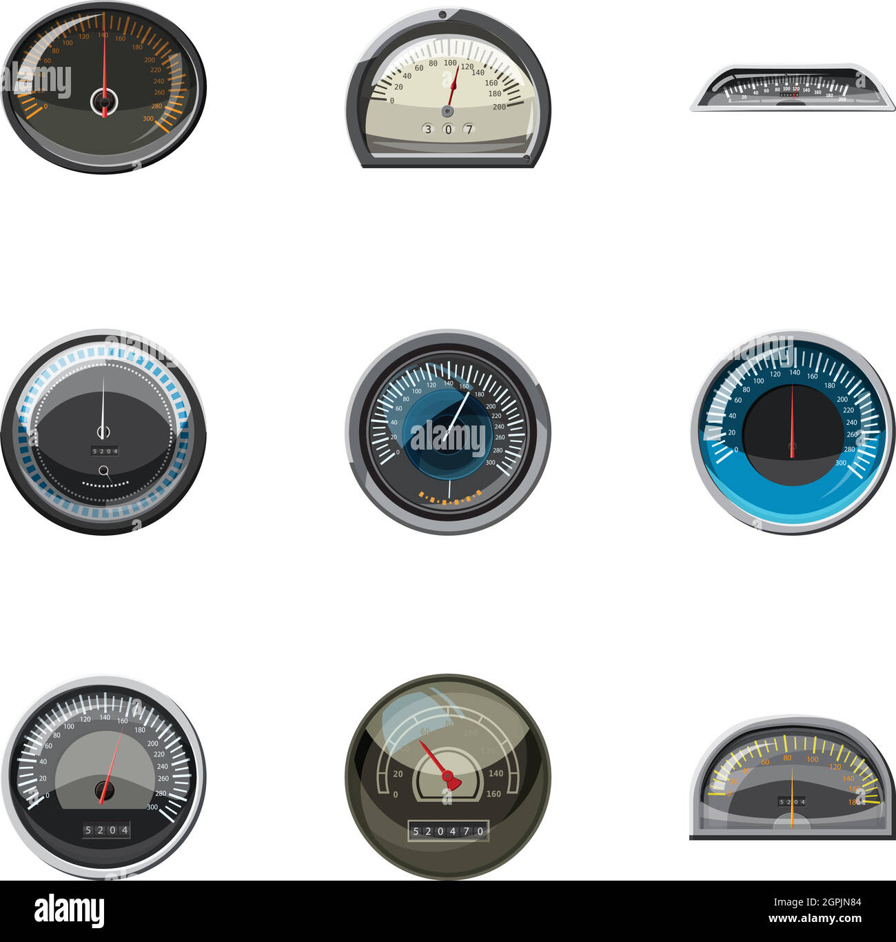 Engine speedometer icons set, cartoon style Stock Vector Image & Art ...