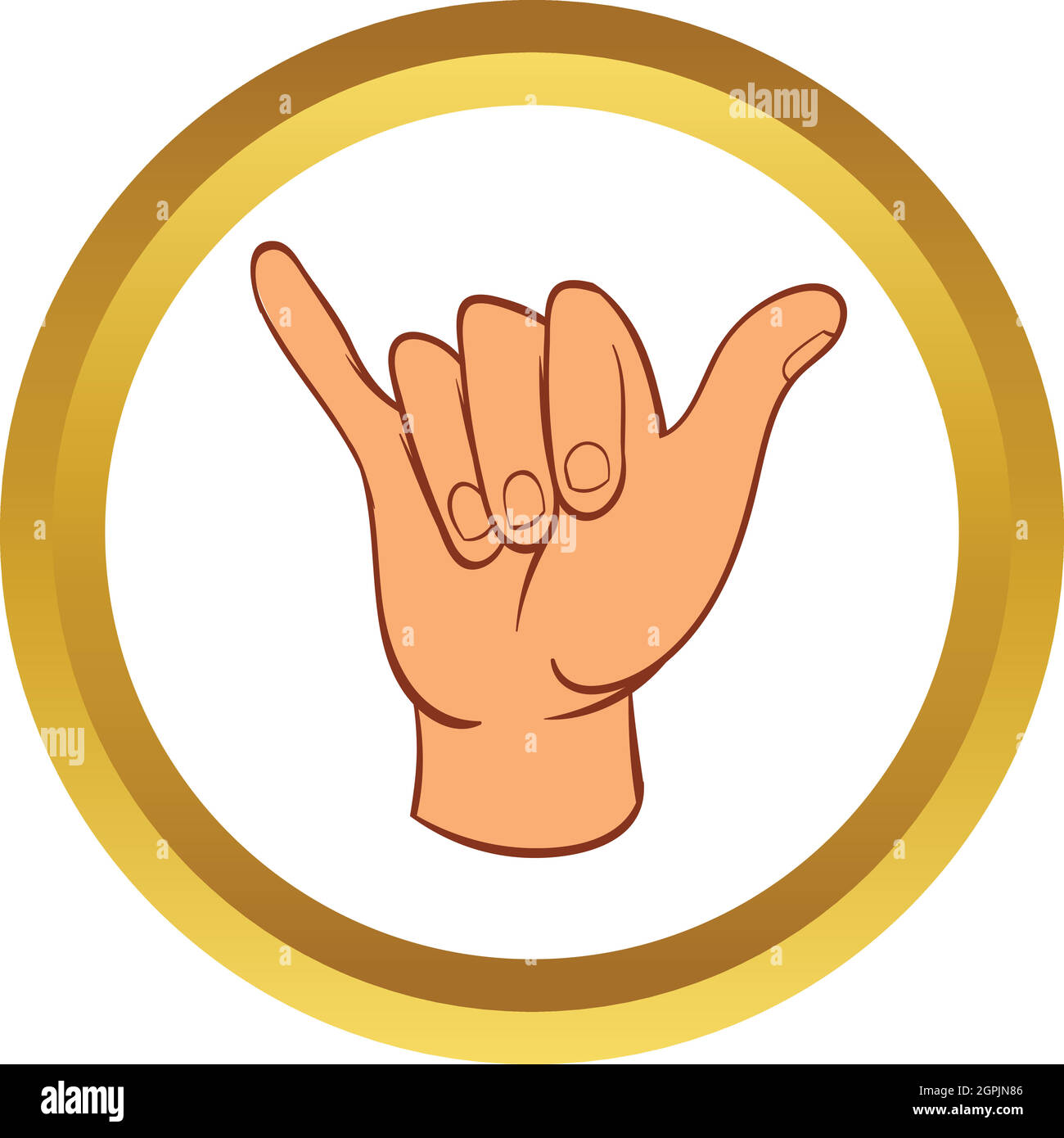 Hang loose hand gesture vector icon, cartoon style Stock Vector Image ...