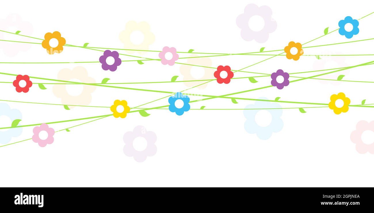 flowers on strings background for spring Stock Vector Image & Art - Alamy