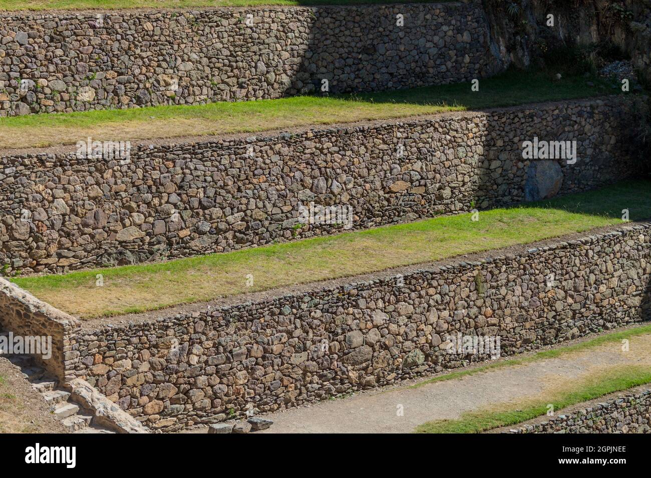 Agricultural terraces of Inca ruins of Ollantaytambo, Sacred Valley of ...
