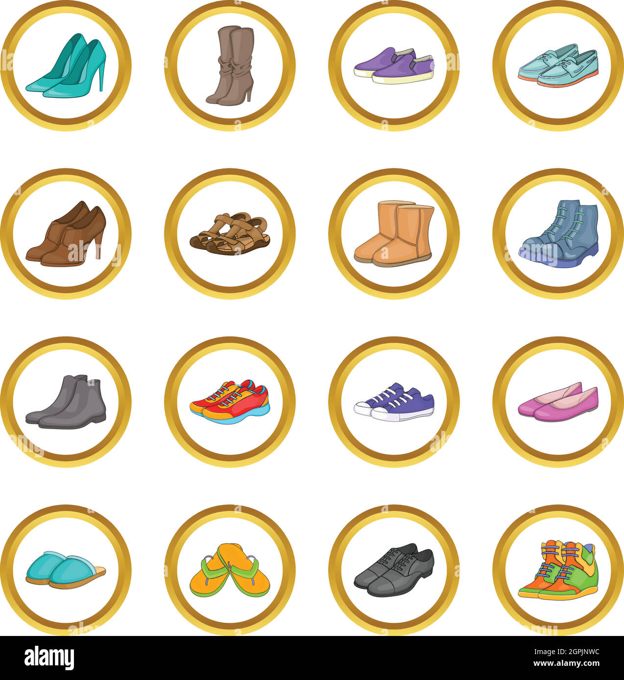 Flip flops cartoon icons Cut Out Stock Images & Pictures - Alamy