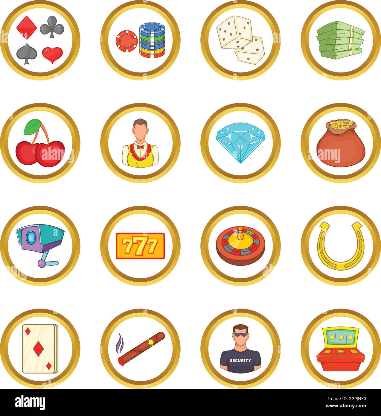 Casino vector set, cartoon style Stock Vector Image & Art - Alamy