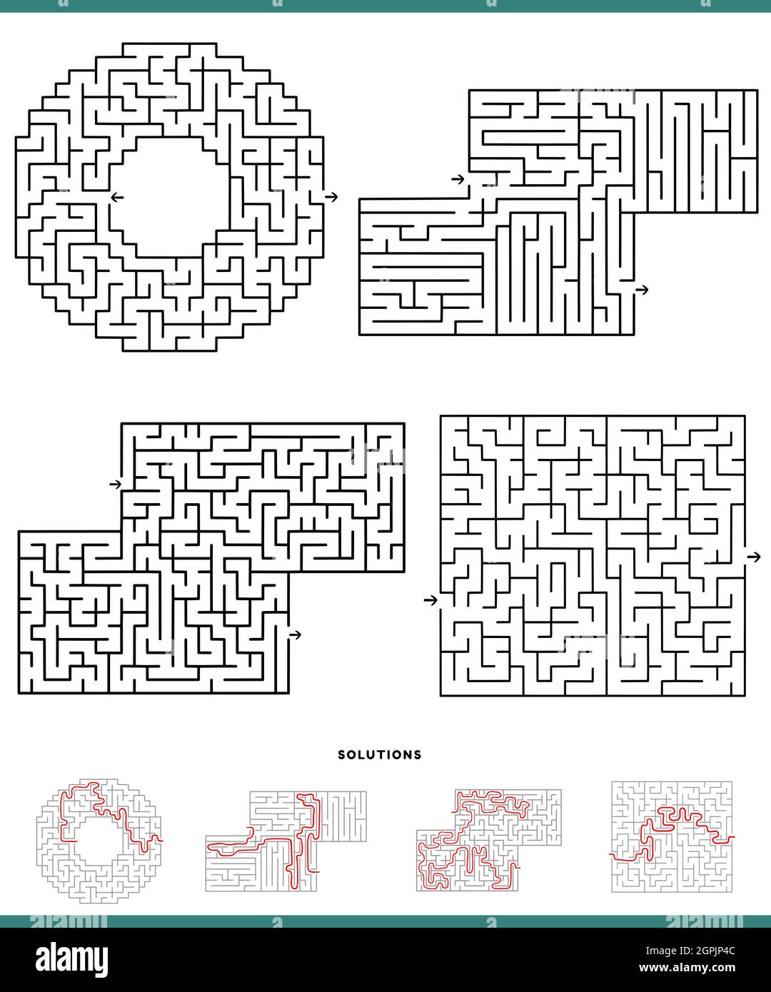 maze games graphs set with solutions Stock Vector Image & Art - Alamy